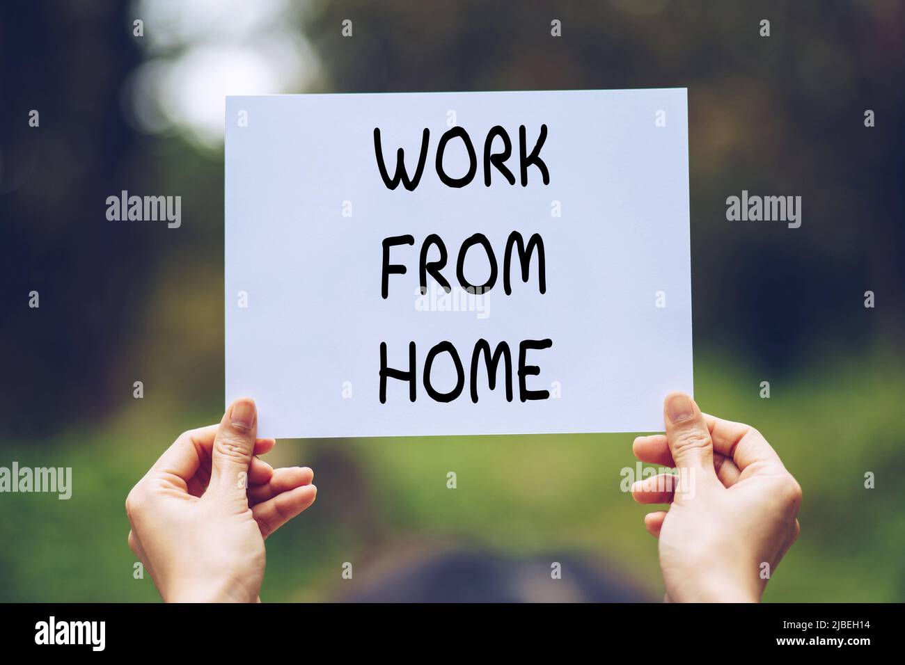 Text work from home hi-res stock photography and images - Alamy