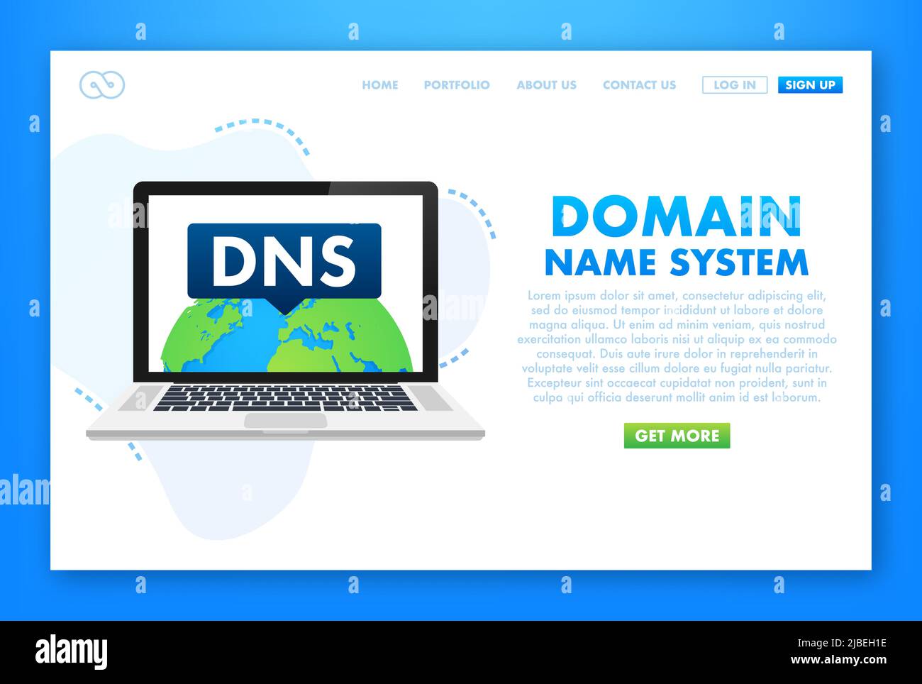 DNS Domain Name System Server. Global communication network concept ...