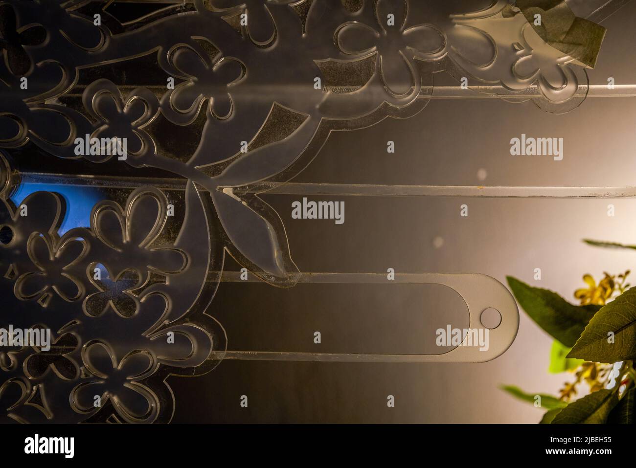 An abstract backlit mural of landscapes in Guilin, Guangxi Stock Photo ...