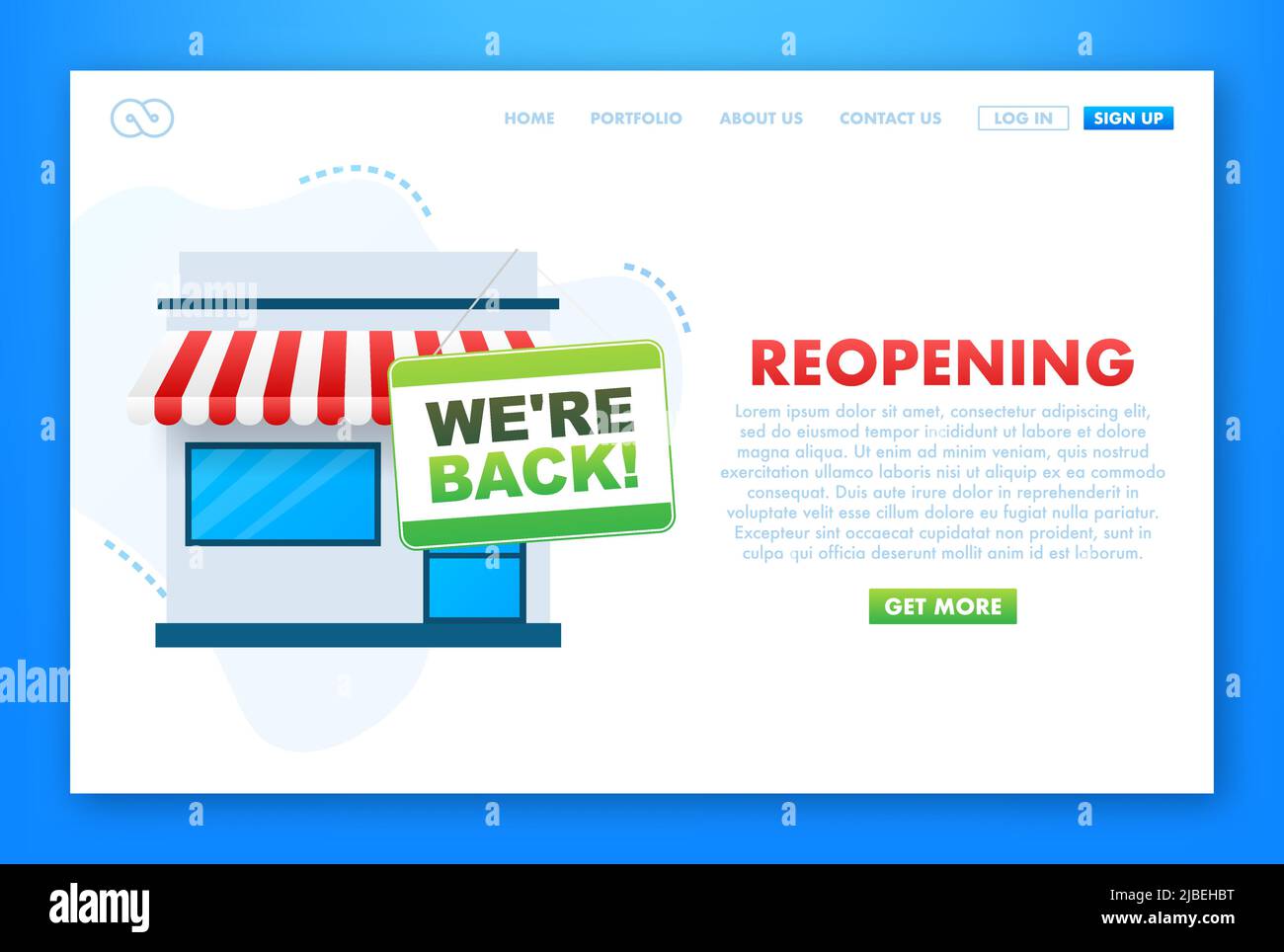 Re opening hanging sign on white background. Sign for door. Vector ...