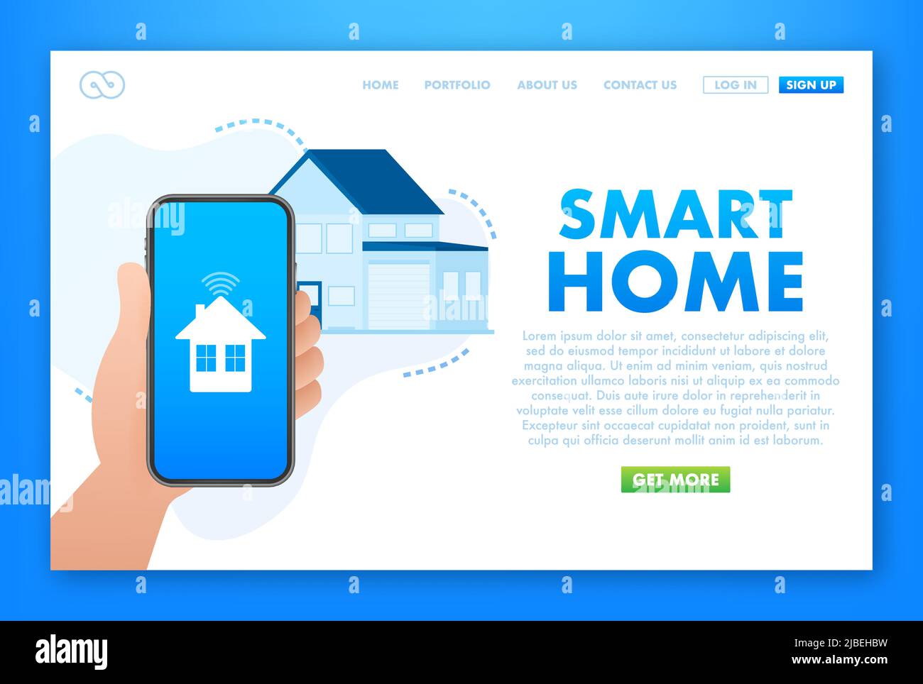 Smart home concept. Smart systems and technology. Vector stock ...