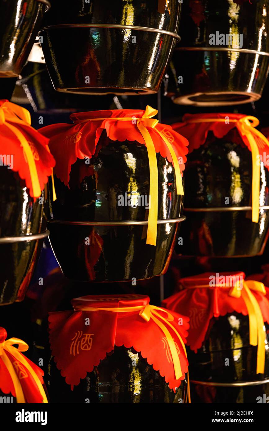 Chinese liquor ceramic jars in a wine cellar Stock Photo - Alamy