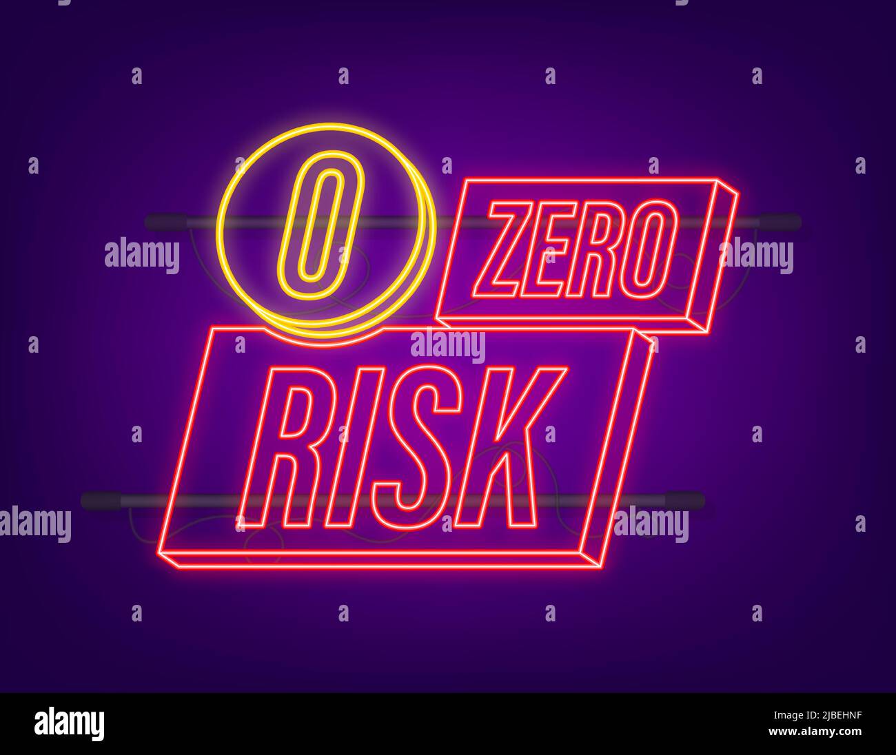 Zero risk in neon style on white background. 3d vector illustration Stock Vector Image & Art - Alamy