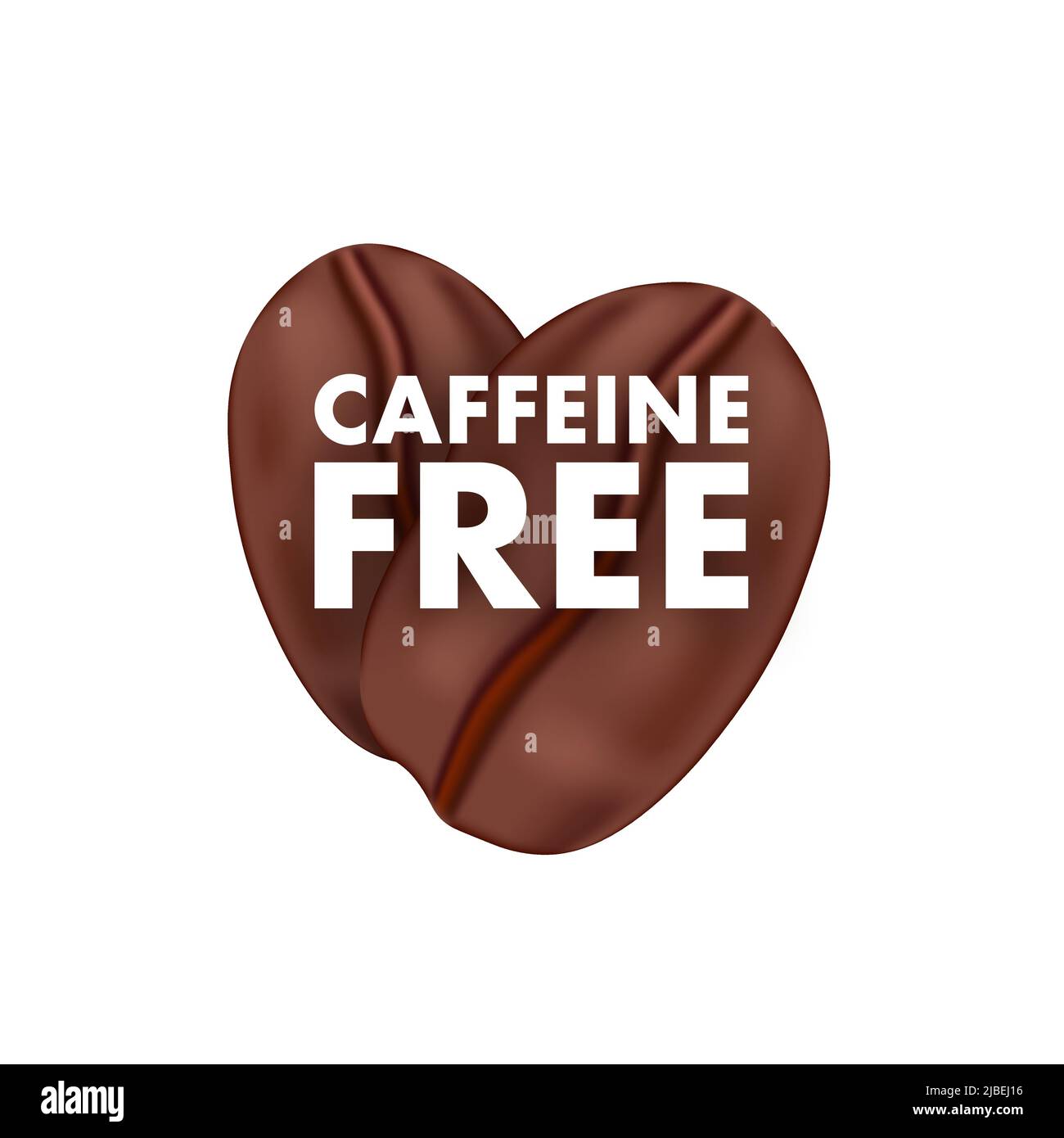 Caffeine free icon. Coffee beans. Vector stock illustration Stock ...