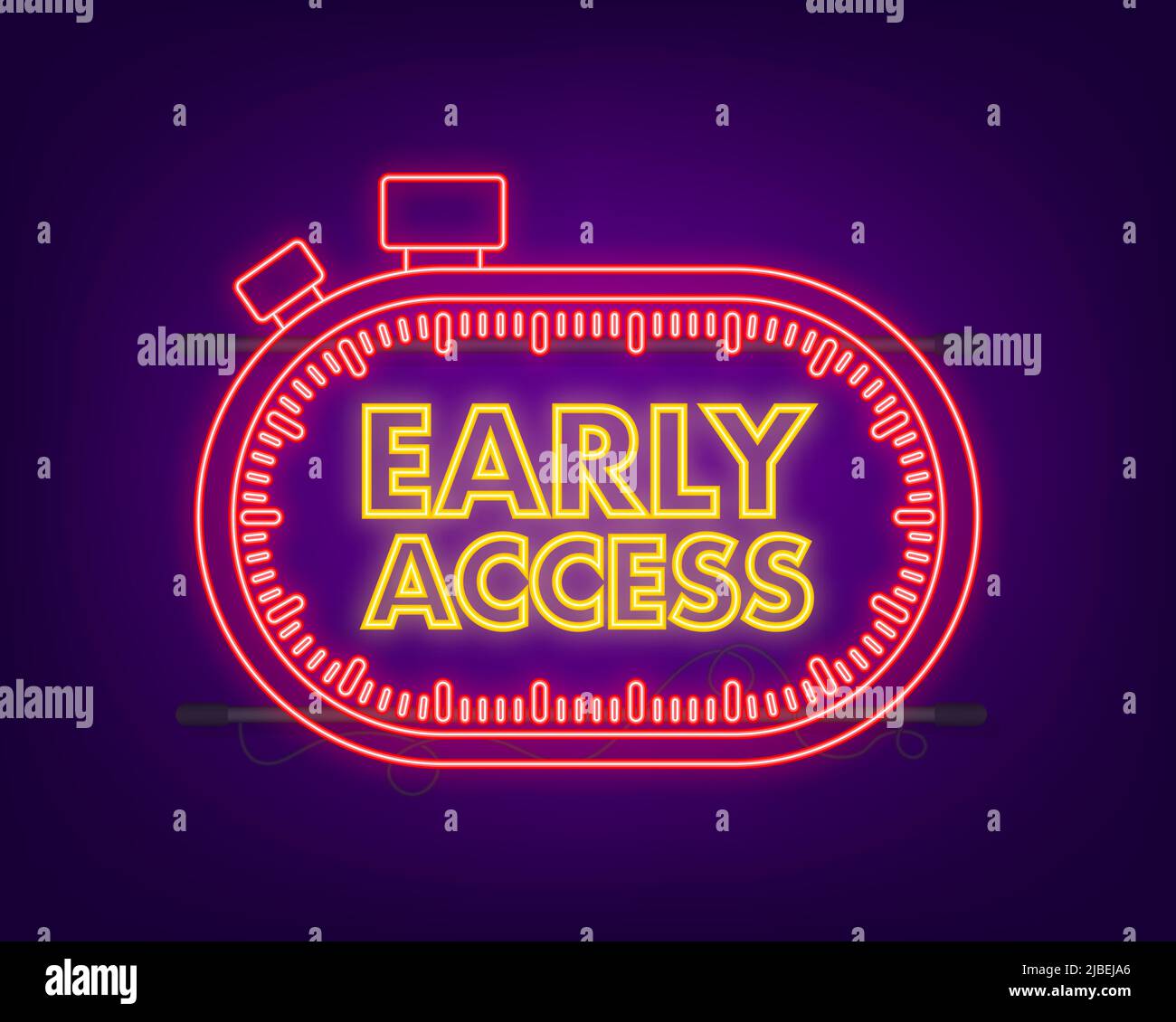 Vintage icon with red early access. Neon icon. Vector icon isolated ...