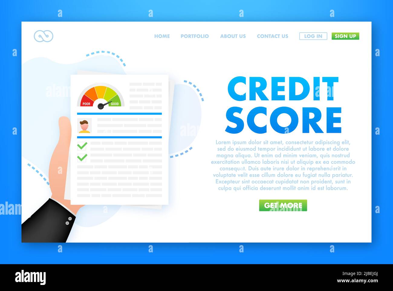 Credit score document. Paper sheet chart of personal credit score ...