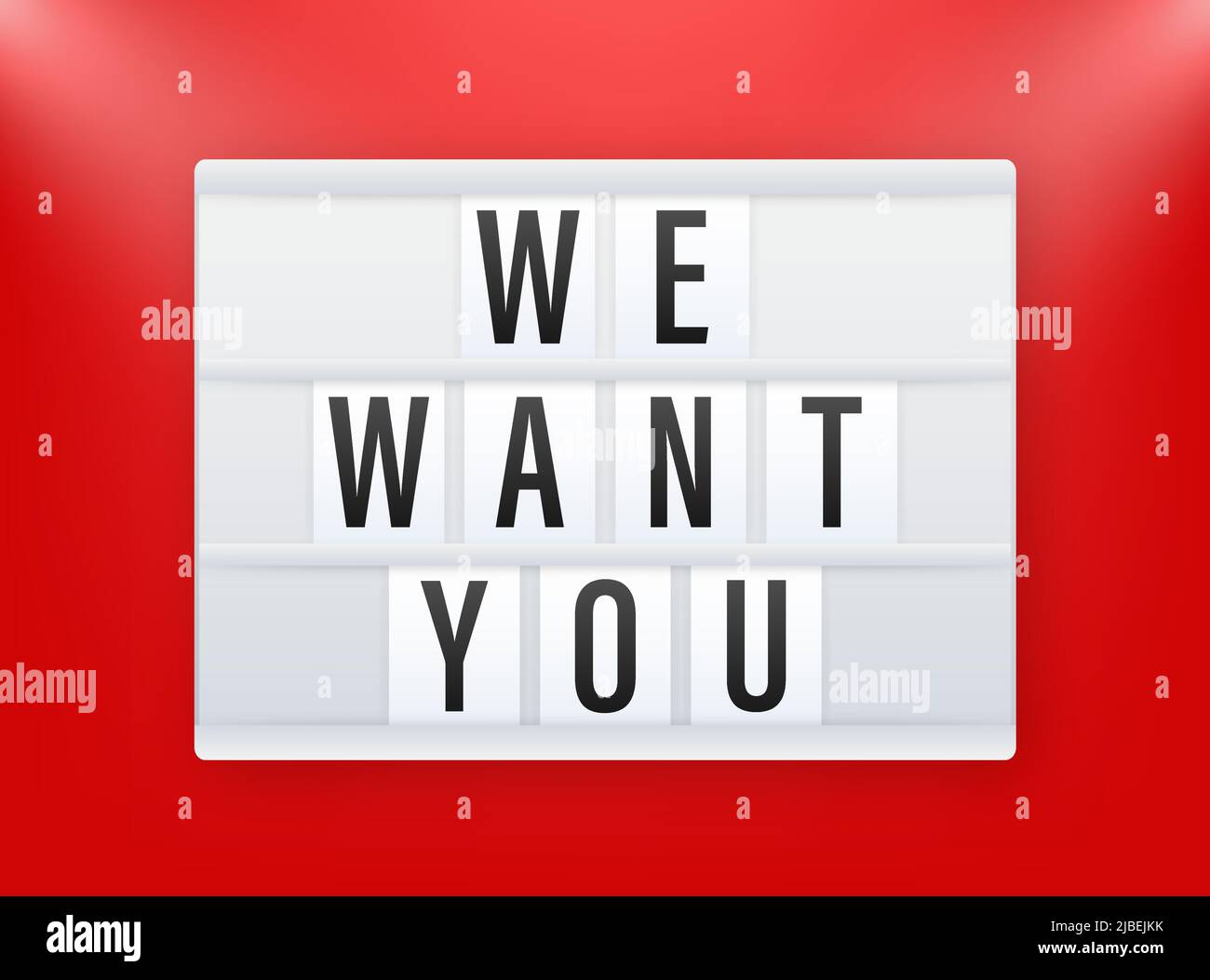 lightbox with we want you. Megaphone banner. Web design. Vector stock illustration Stock Vector ...