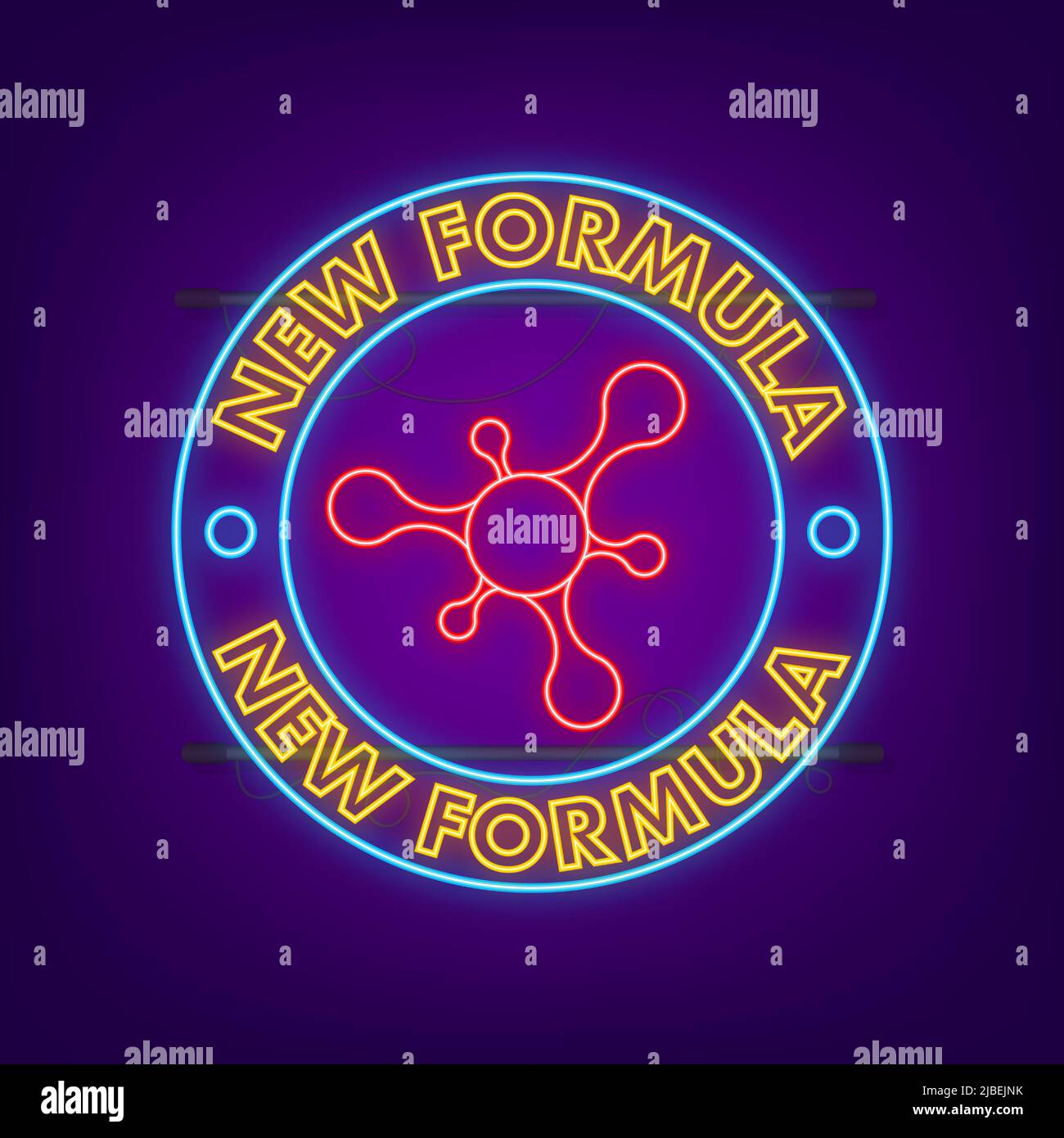 Neon image. New Formula circular futuristic pictogram molecular cell ...