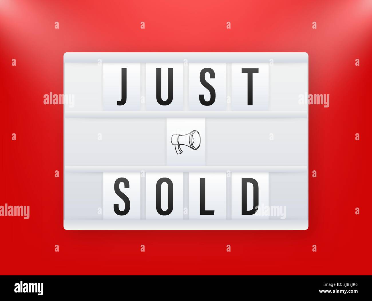 Lightbox Just sold on red background. Vector illustration Stock Vector ...