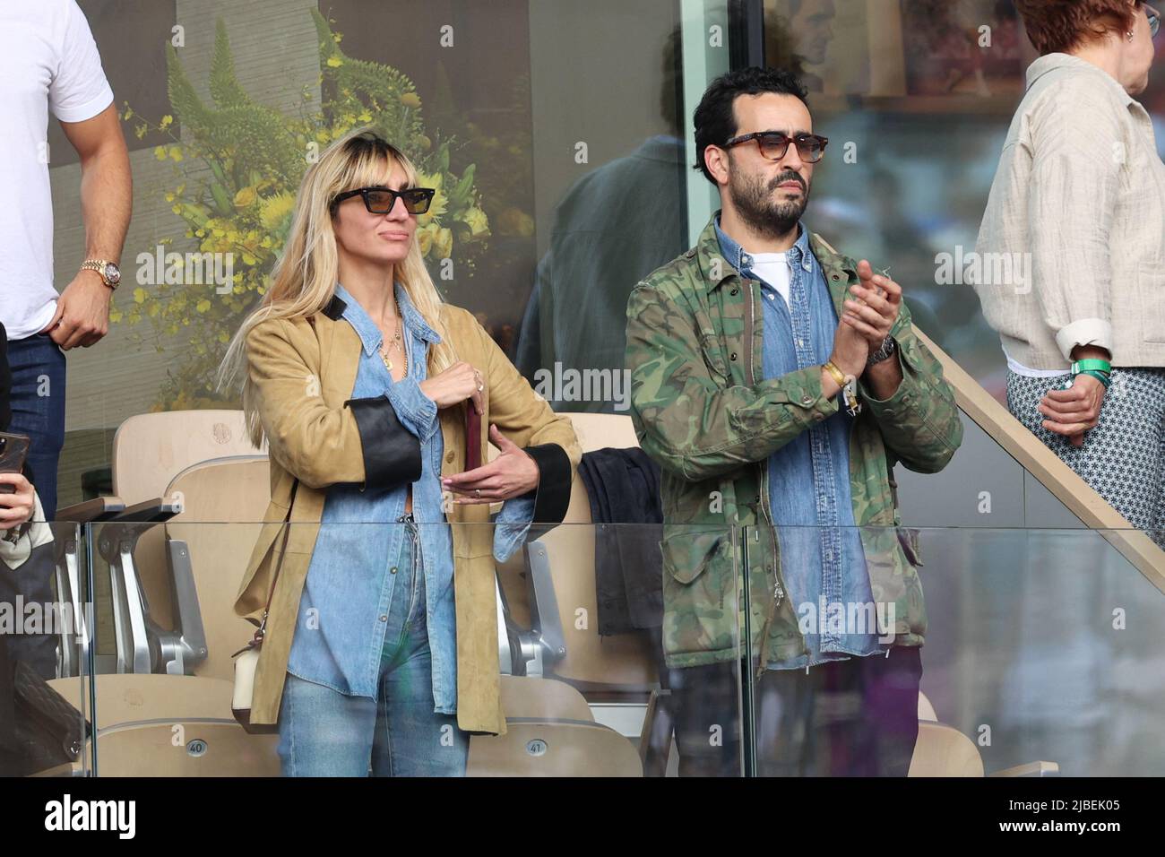 Paris, France, June 05, 2022, Jonathan Cohen, DJ Piu Piu in the stands ...