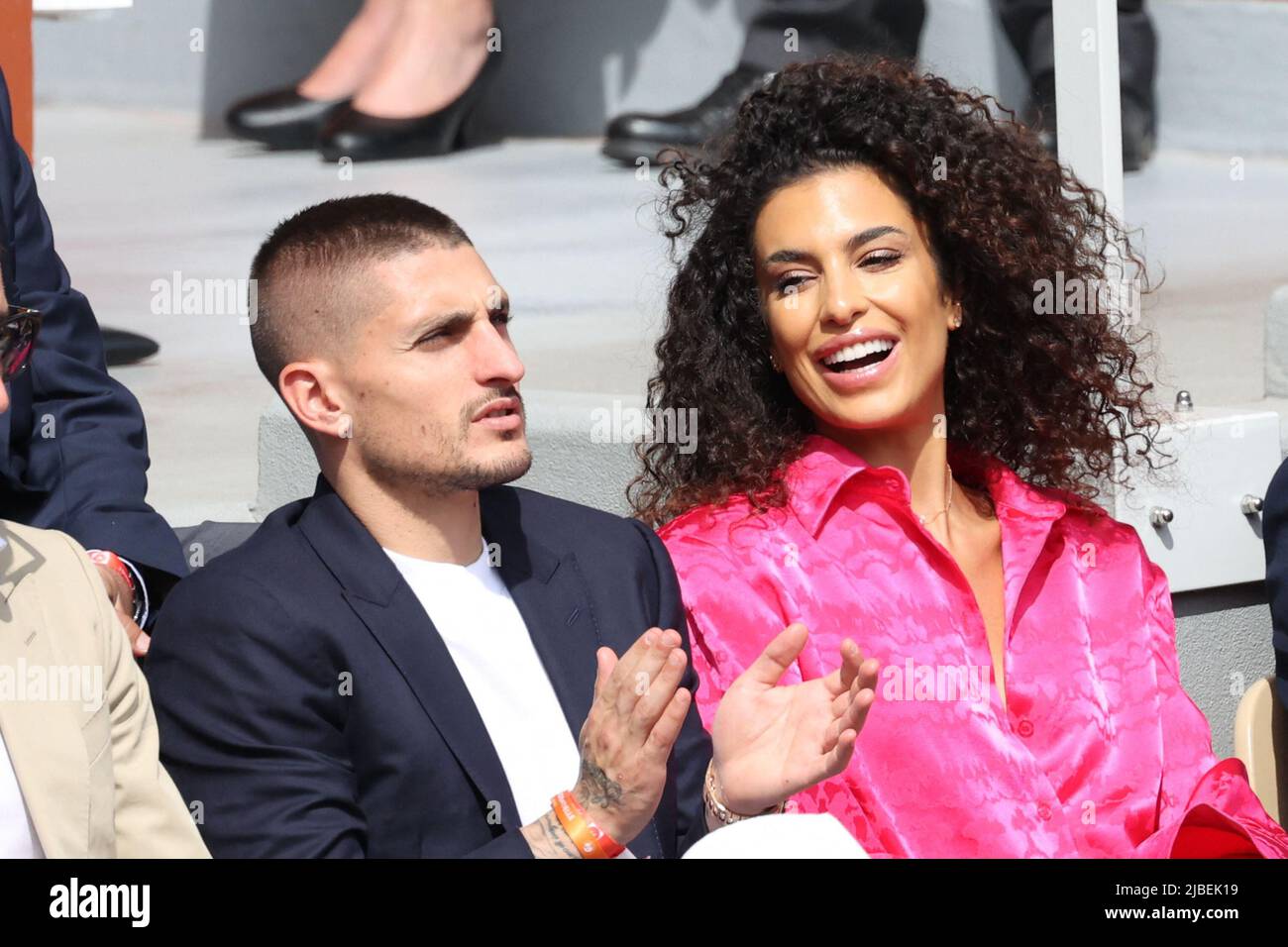 Paris, France, June 05, 2022, Marco Verratti, Jessica Aidi in the ...