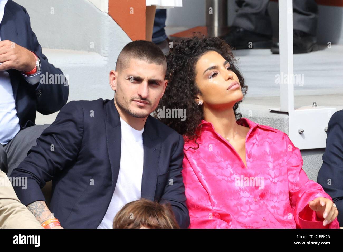 Paris, France, June 05, 2022, Marco Verratti, Jessica Aidi in the ...