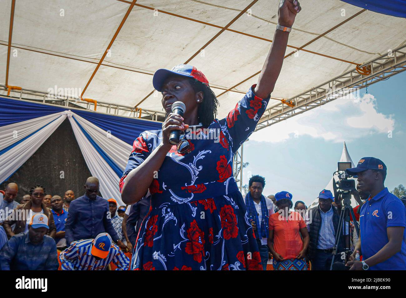 Nairobi, Kenya, 05/06/2022, The Azimio la Umoja deputy presidential candidate Matha Karua gives ...