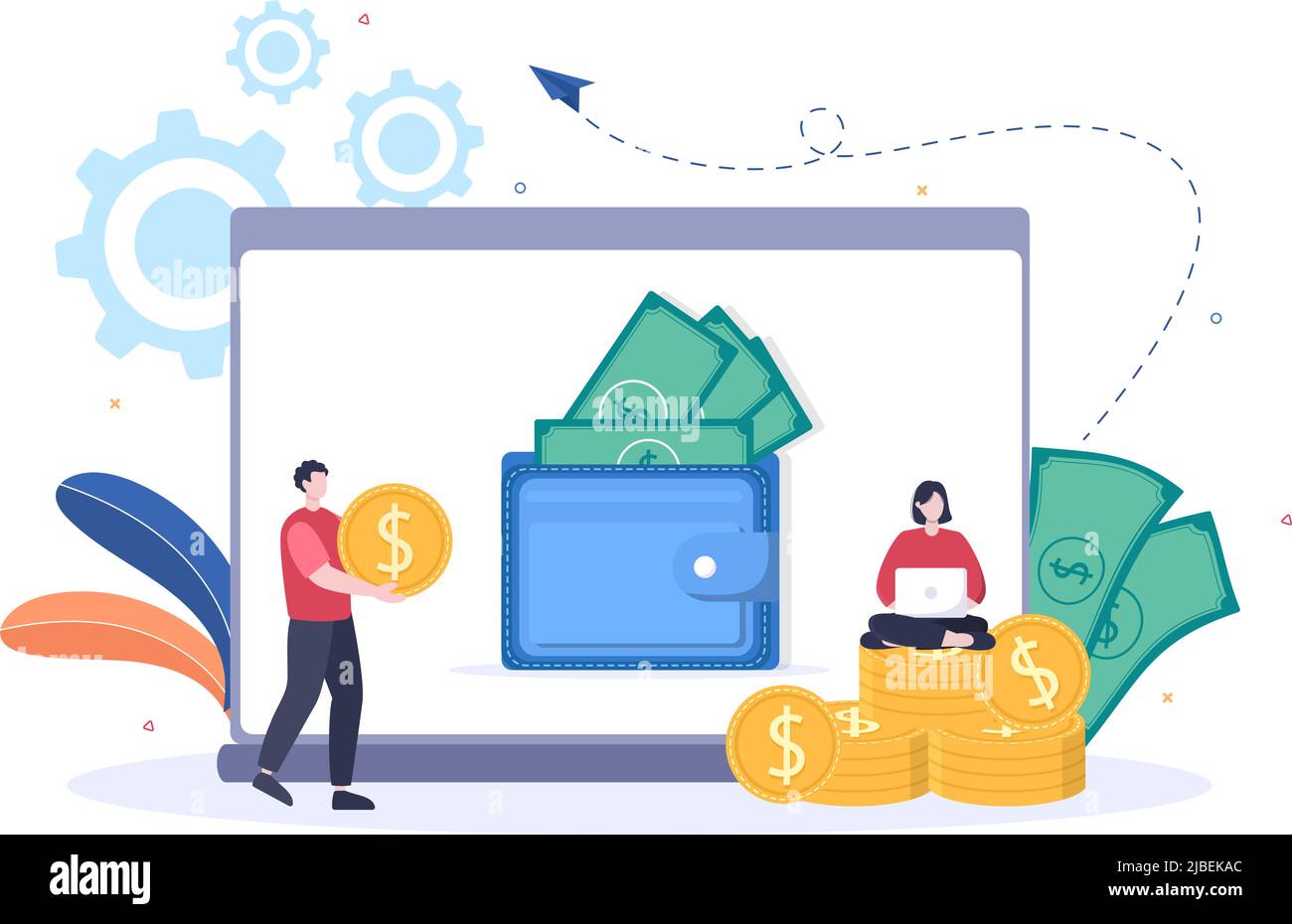 World Currency Exchange Services Cartoon Illustration Online Economy ...