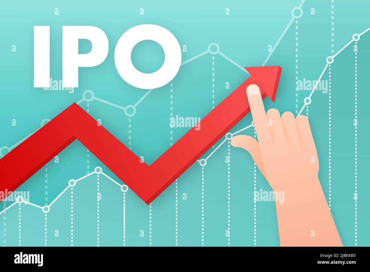 Vector IPO initial public offering concept in flat style - investment and strategy icons. Vector ...