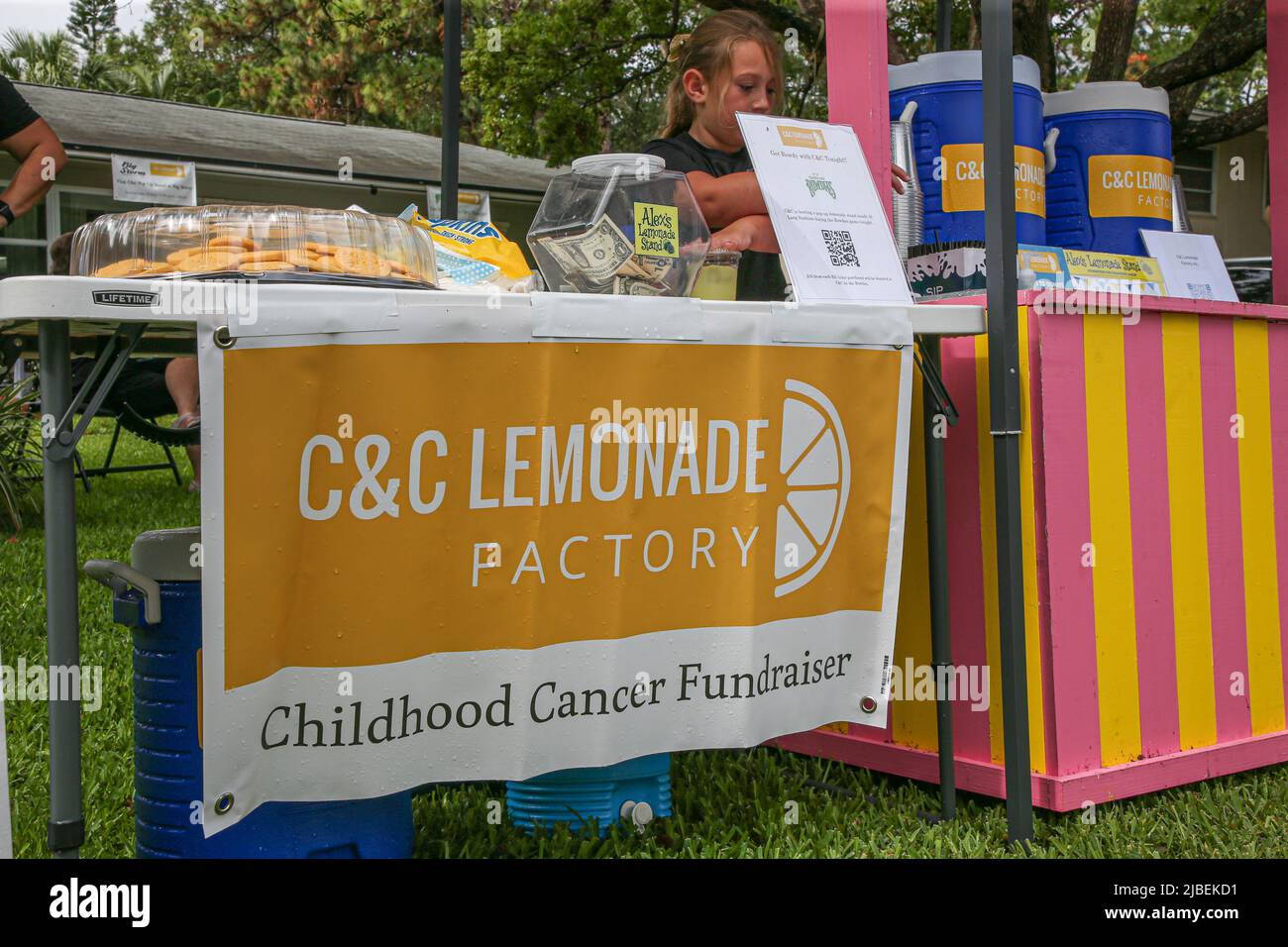 St. Petersburg, FL. USA; A general view of the lemonade stand prior to ...