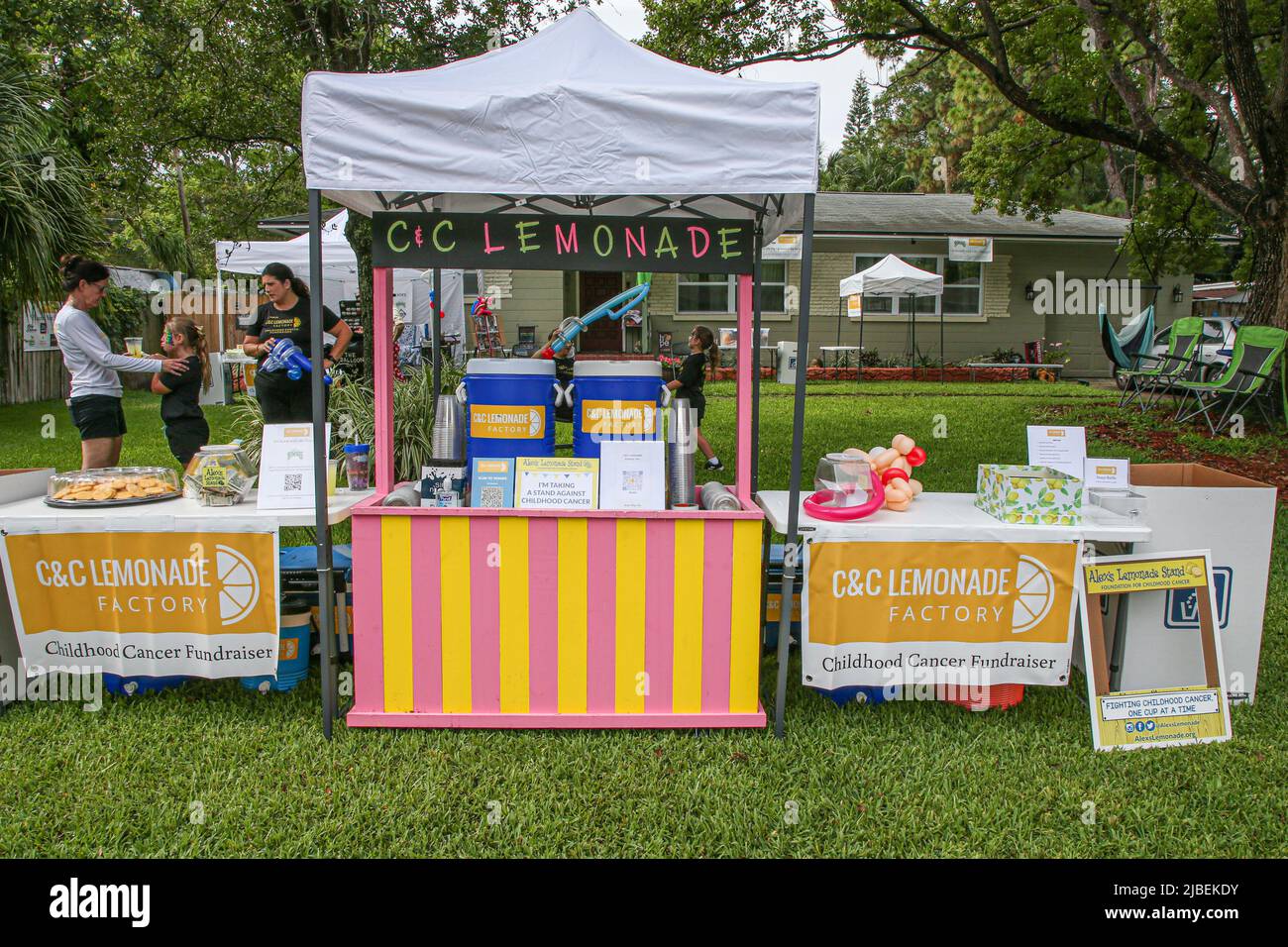 St. Petersburg, FL. USA; A general view of the lemonade stand prior to ...