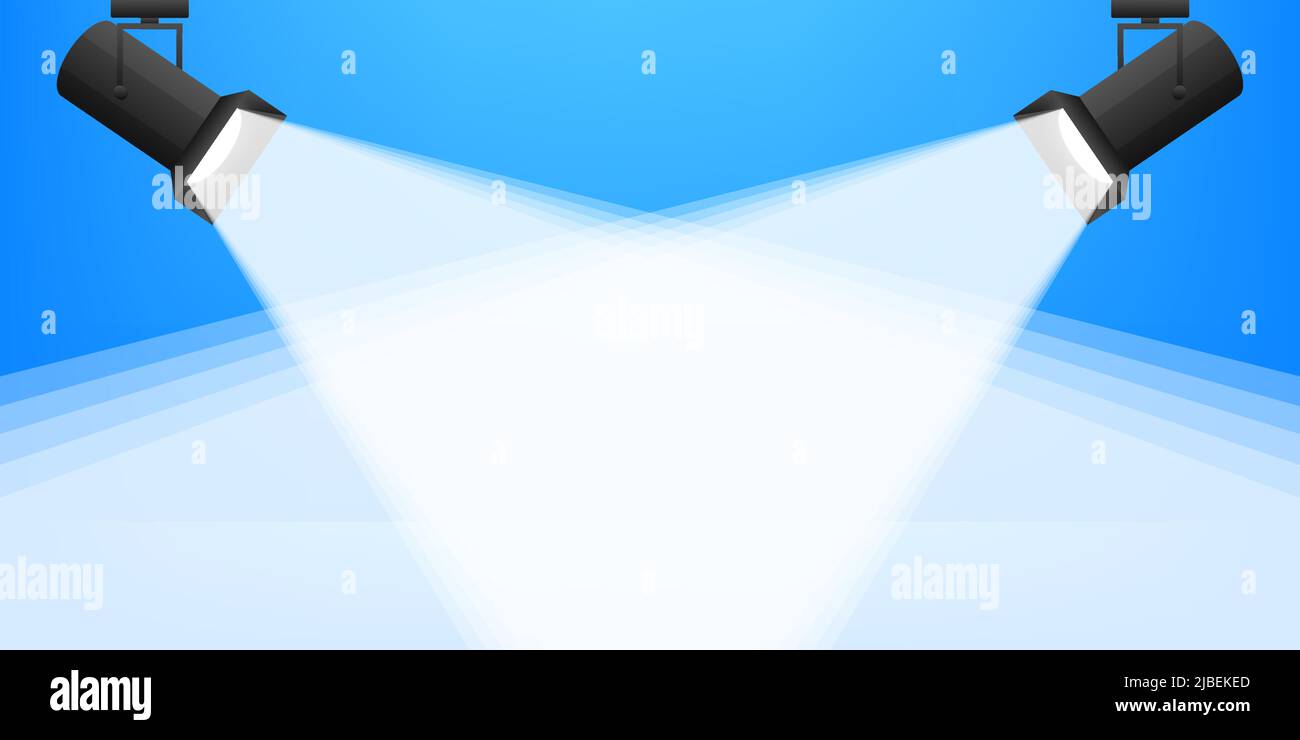 Abstract mockup with blue projecton white background for banner design ...