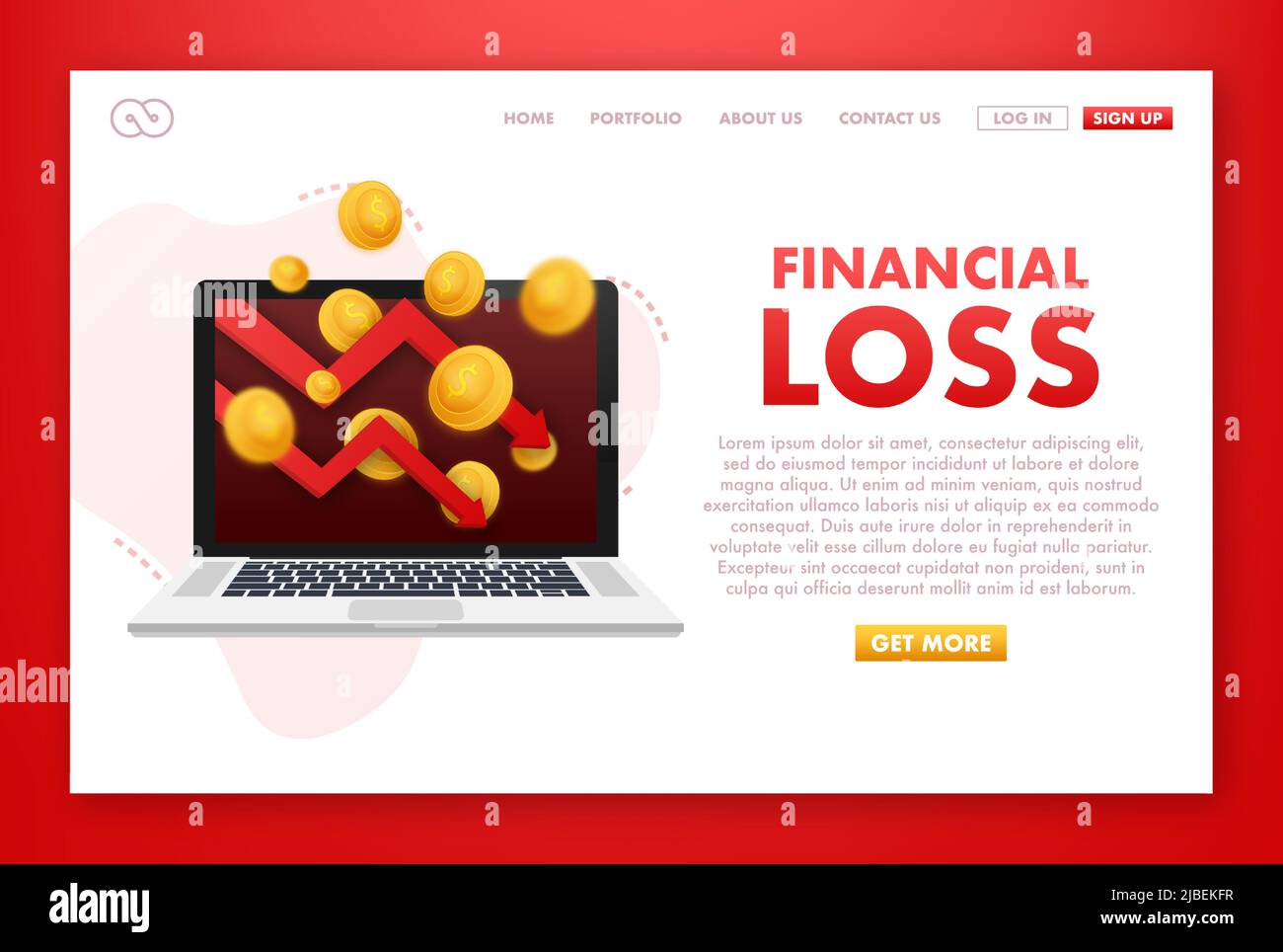 Money loss. Cash with down arrow stocks graph, concept of financial ...