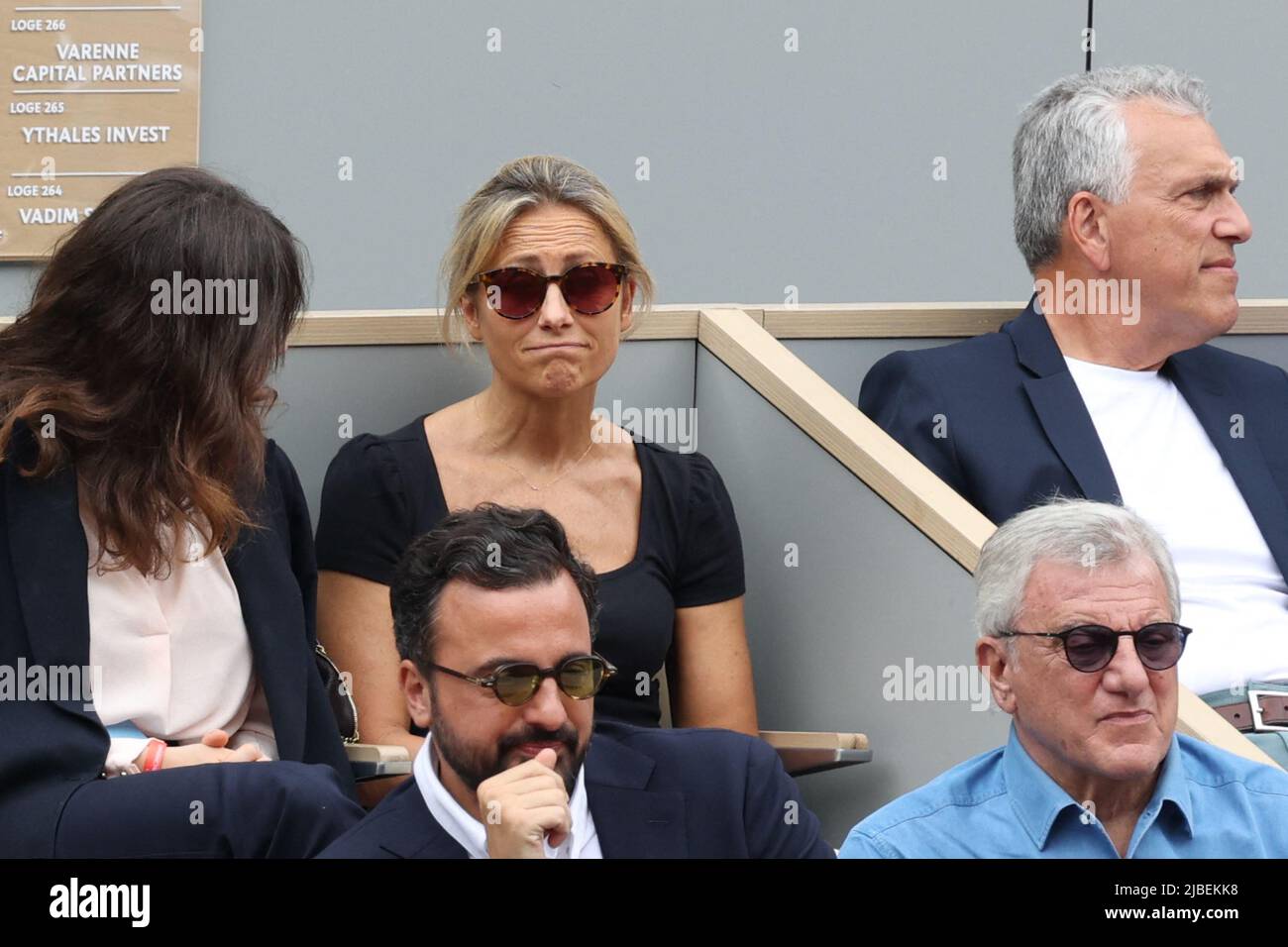 Paris, France, June 05, 2022, Anne-Sophie Lapix in the stands during ...