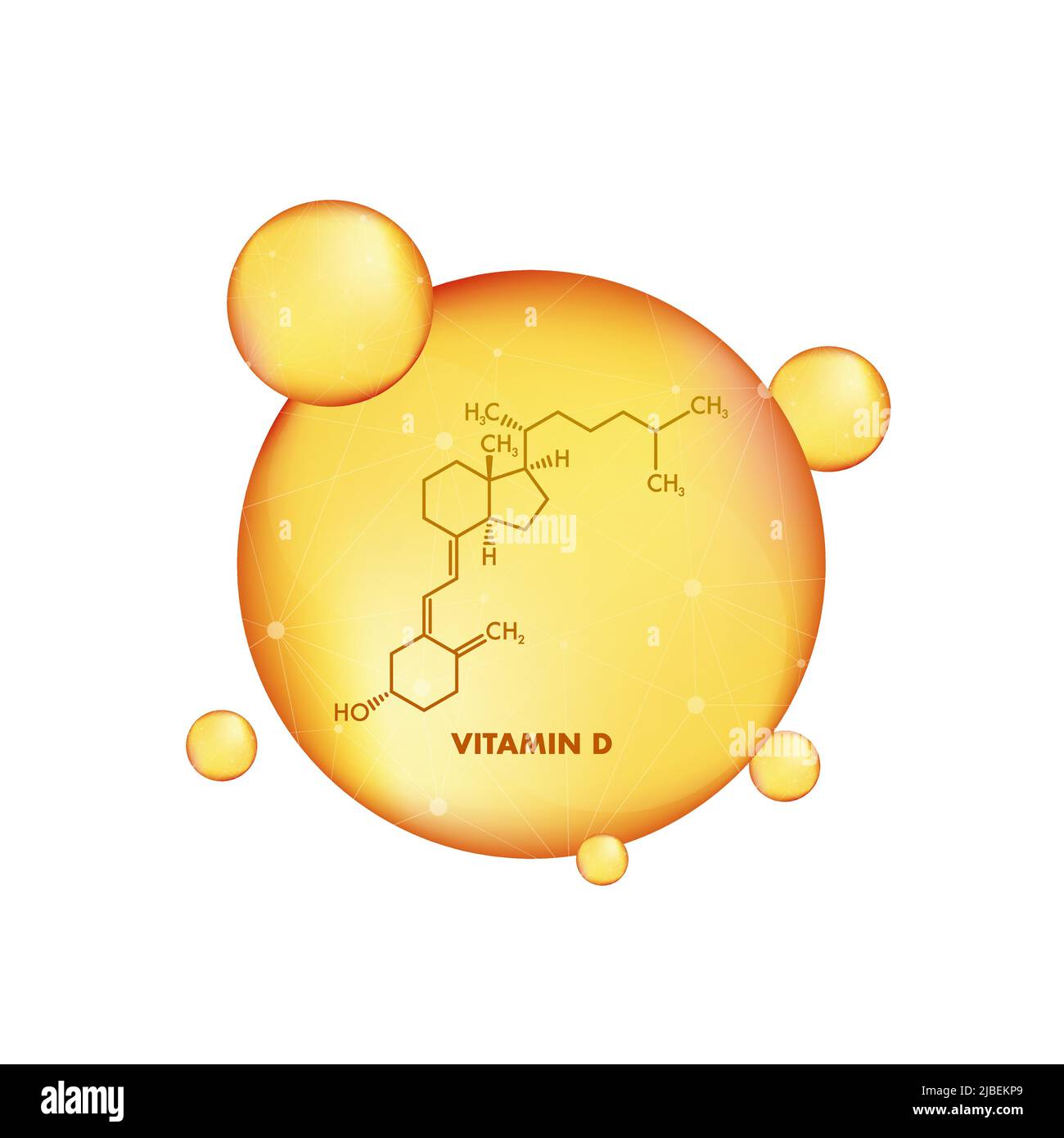 Green vitamin d formula on golden background. Vector 3d illustration ...