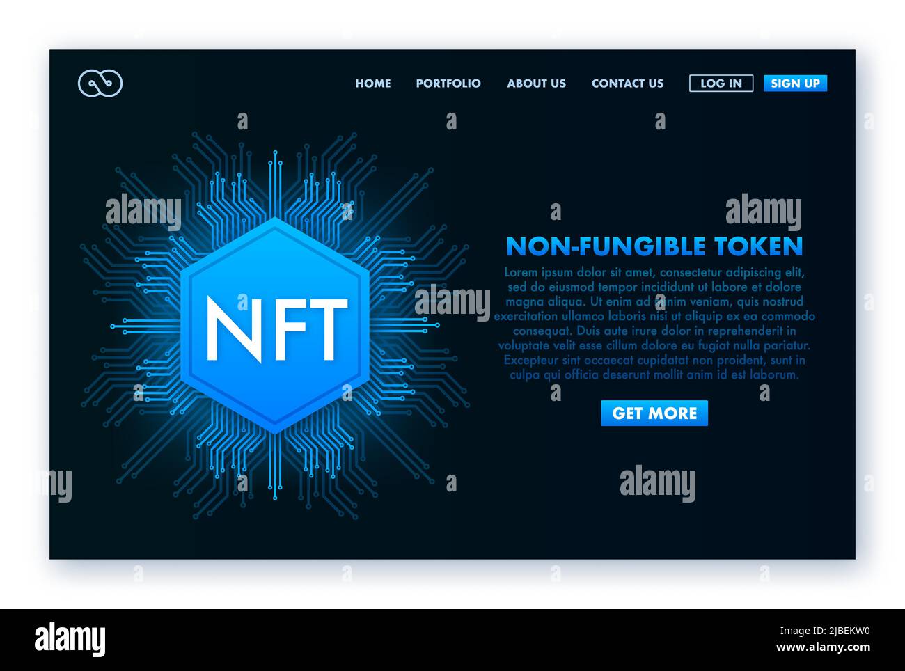 Flat illustration with nft laptop screen. Banner vector. Flat design ...