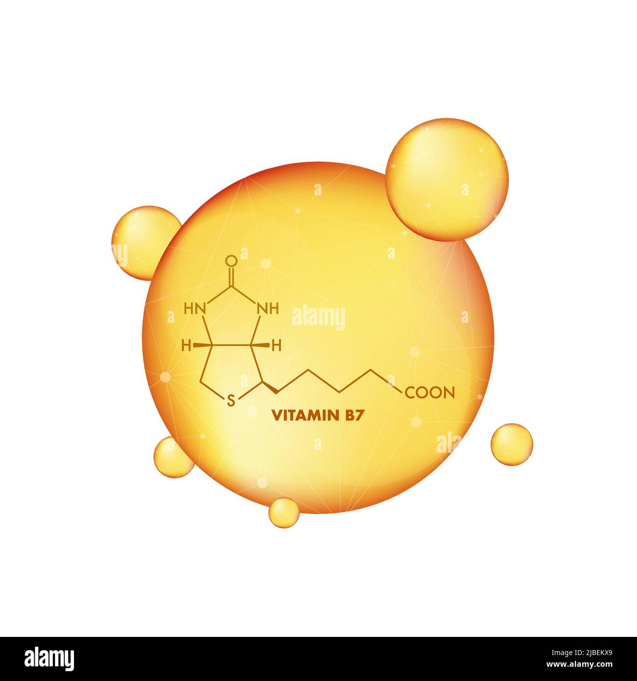 Vitamin b7 formula. Vitamin B7 biotin molecule. Skeletal formula Stock ...