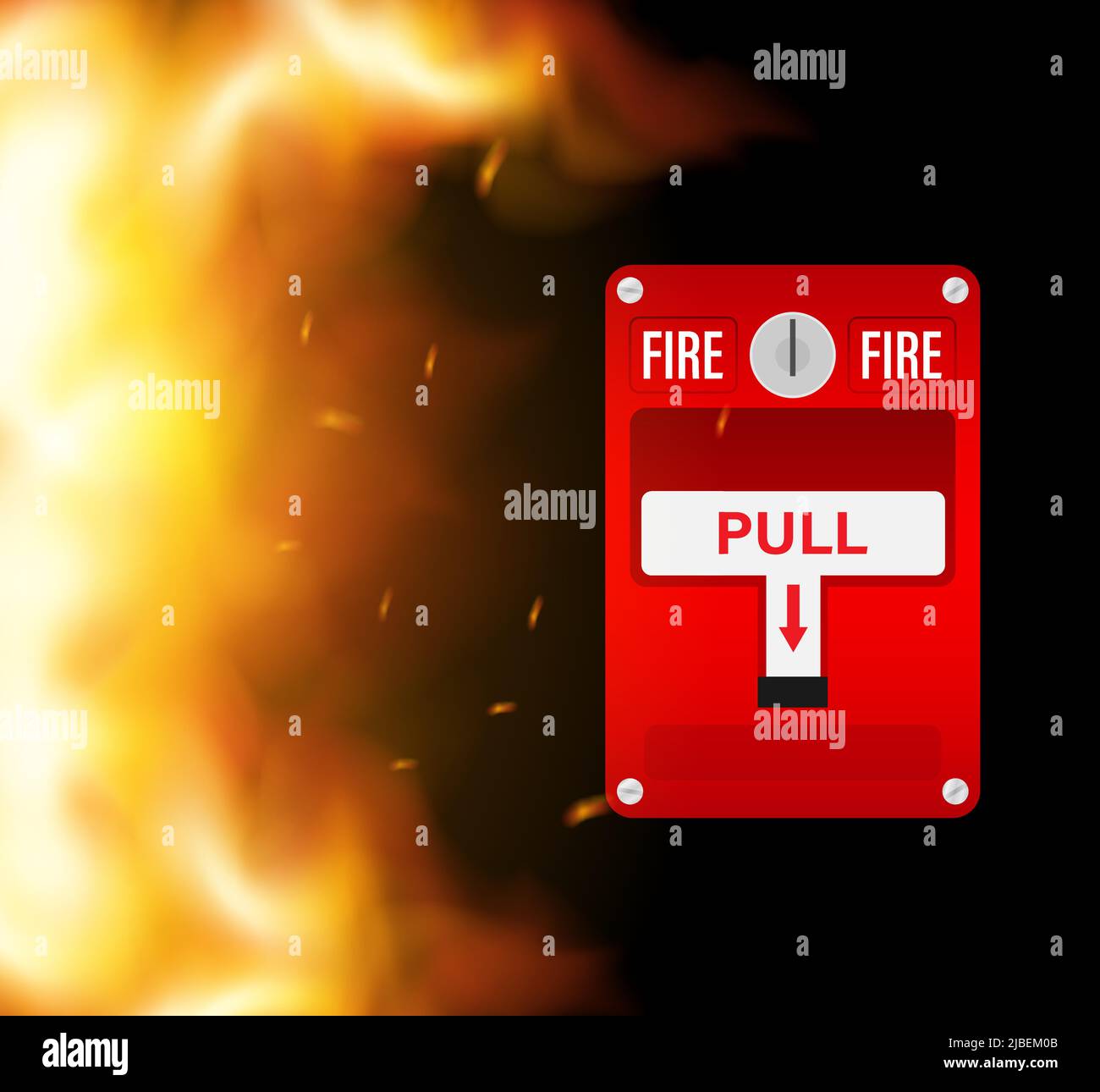 Fire alarm system. Fire equipment. Vector stock illustration Stock ...