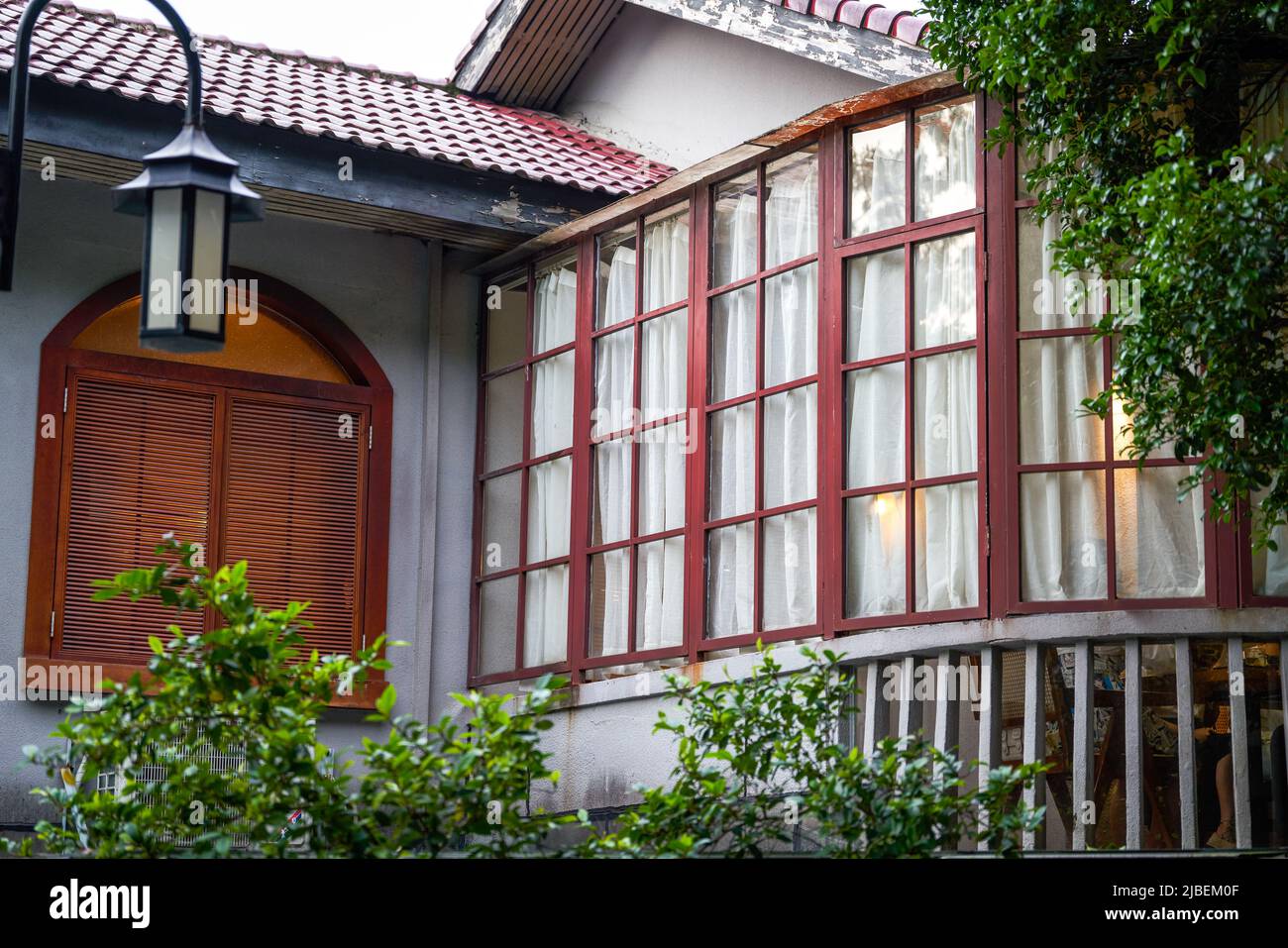 Close-up of a traditional old European-style villa house Stock Photo ...