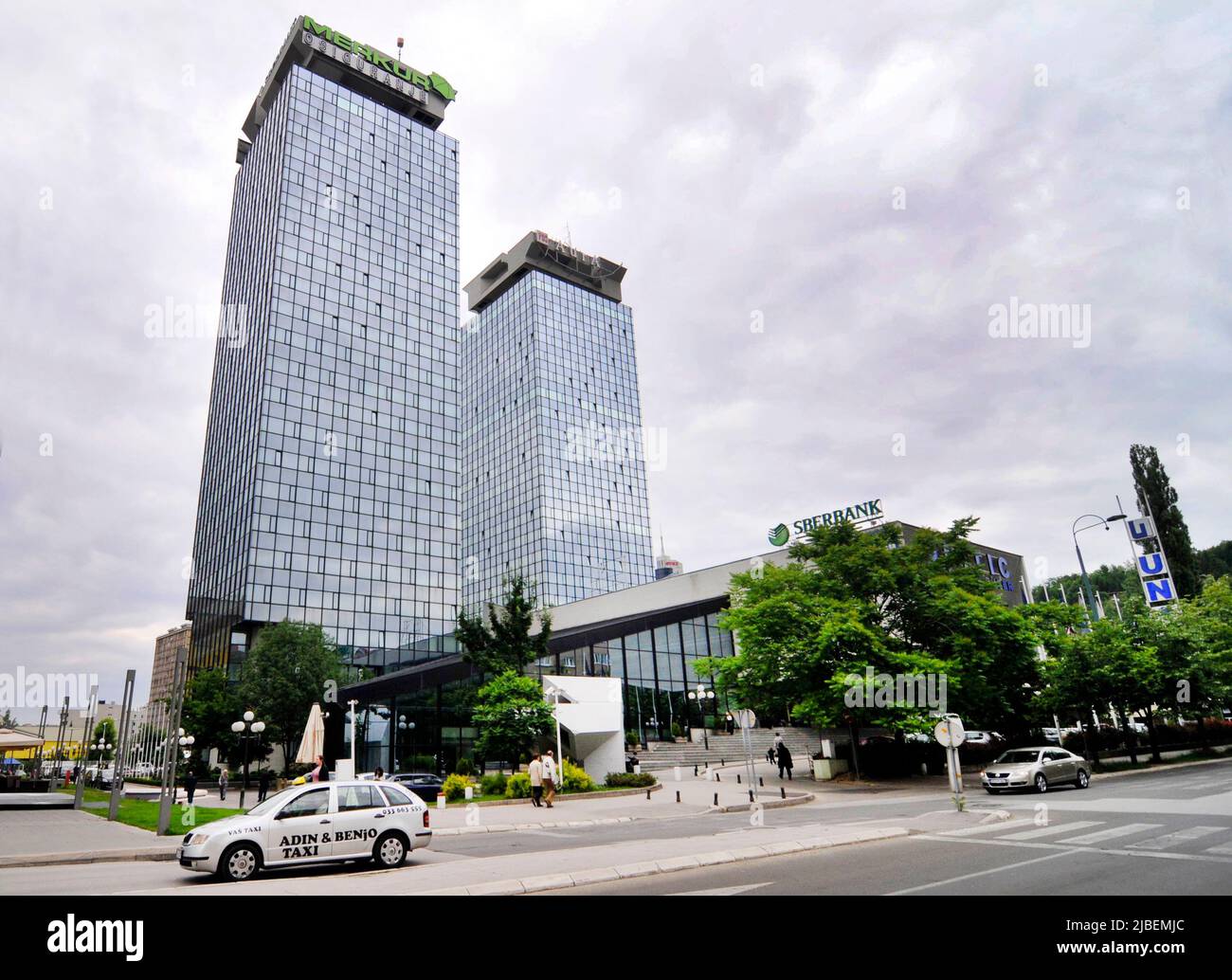 Raiffeisen BANK (iPoslovnica) in modern buildings in Sarajevo, Bosnia ...