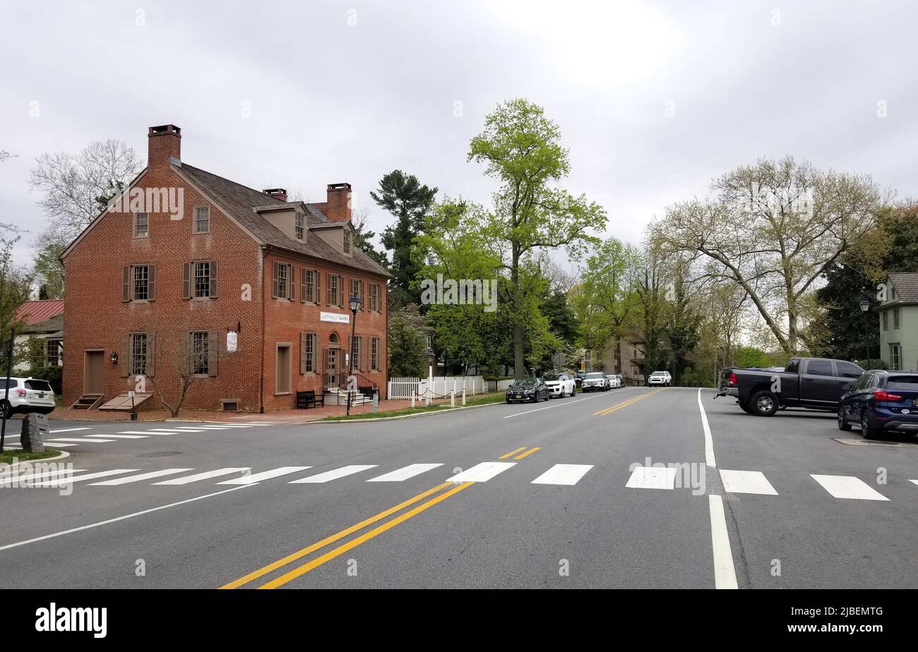 Odessa, Delaware, U.S.A - April 23, 2022 - The view of the historic ...