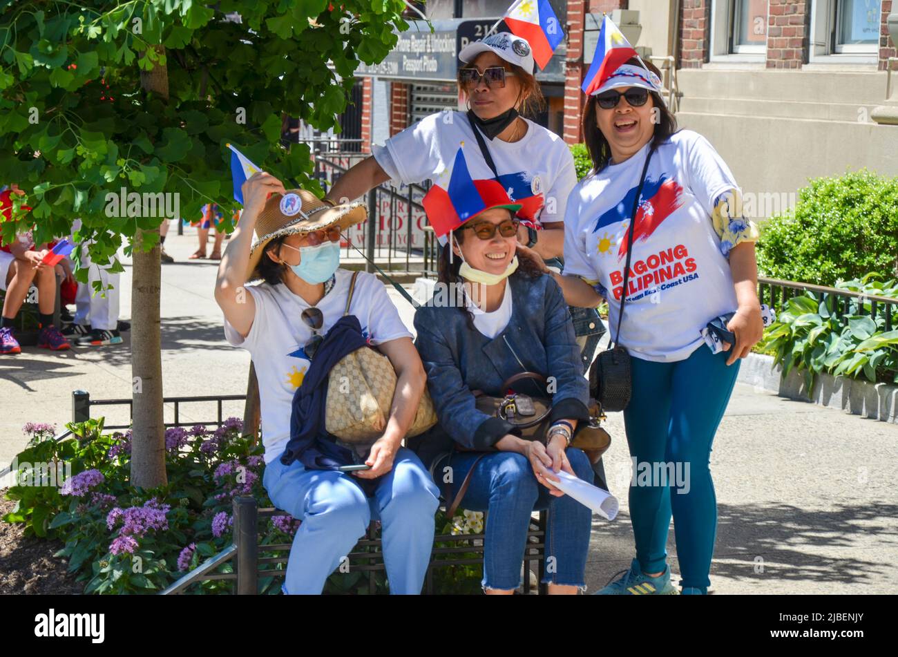 Participants pose for a photo in New York City during the annual ...