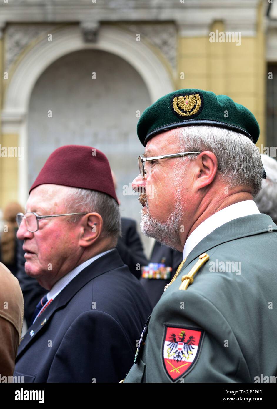 June 6th 2013. World War Two veterans gathering for a ceremony by the ...