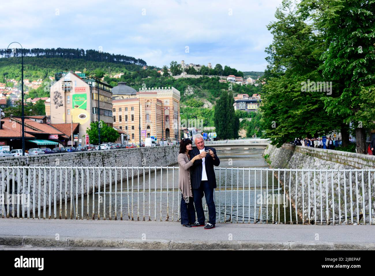 The Miljacka river in Sarajevo, Bosnia & Herzegovina Stock Photo - Alamy