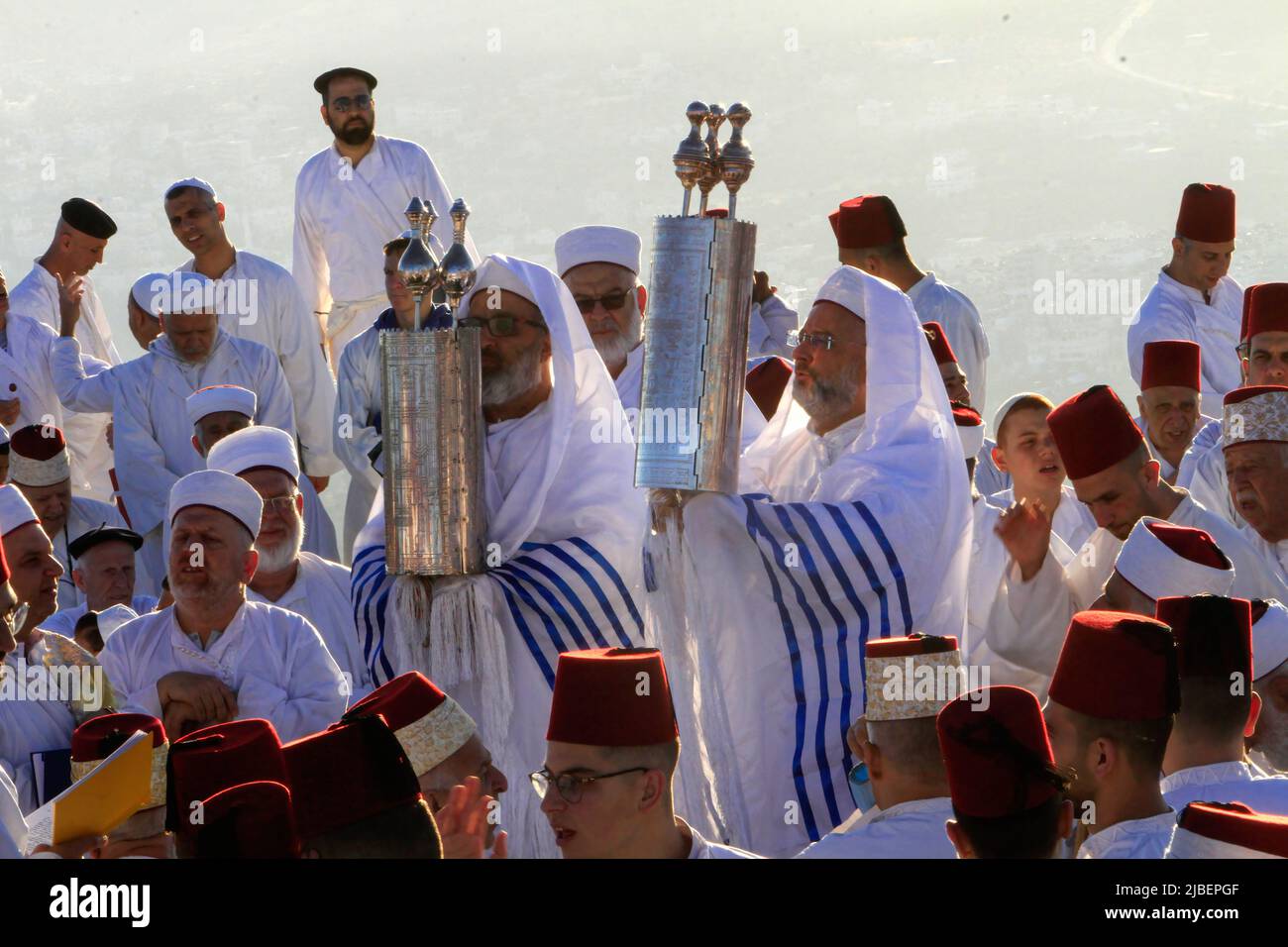 Nablus, Palestine. 05th June, 2022. Members of the ancient Samaritan ...