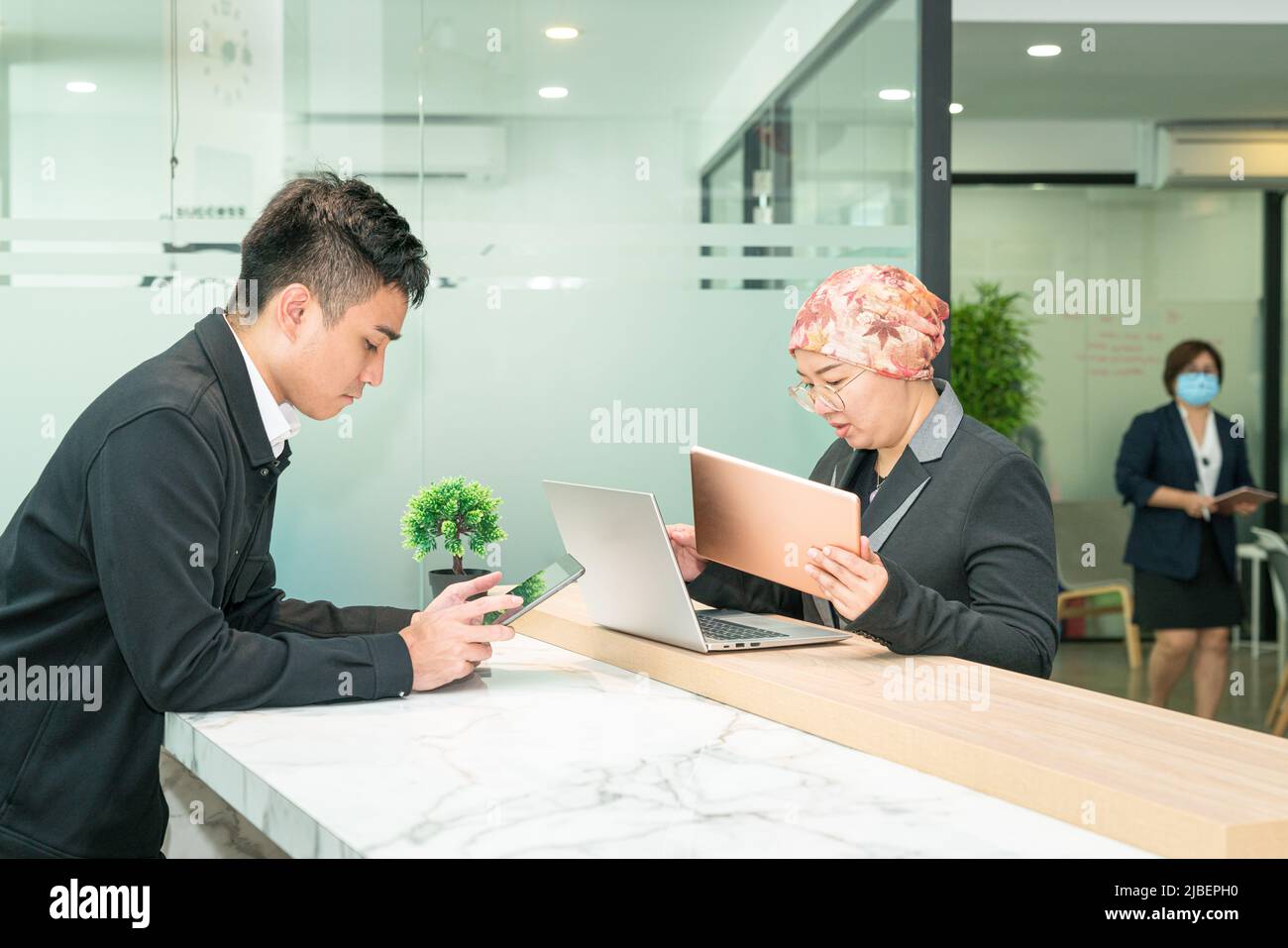 Office business people working - on laptop, tablet and smartphone Stock ...
