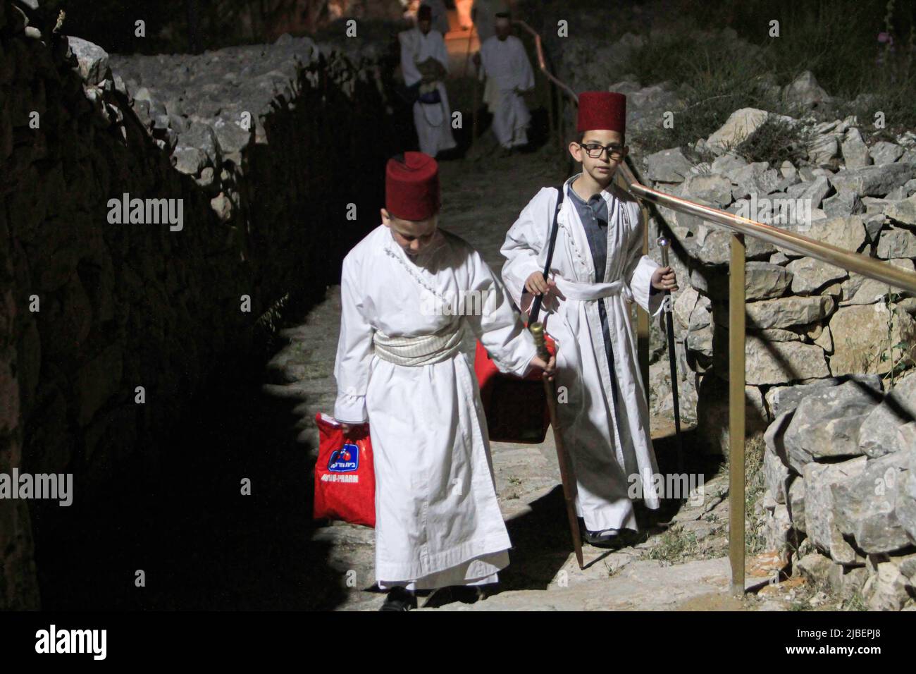 Members of the ancient Samaritan community parade during the Shavuot ...