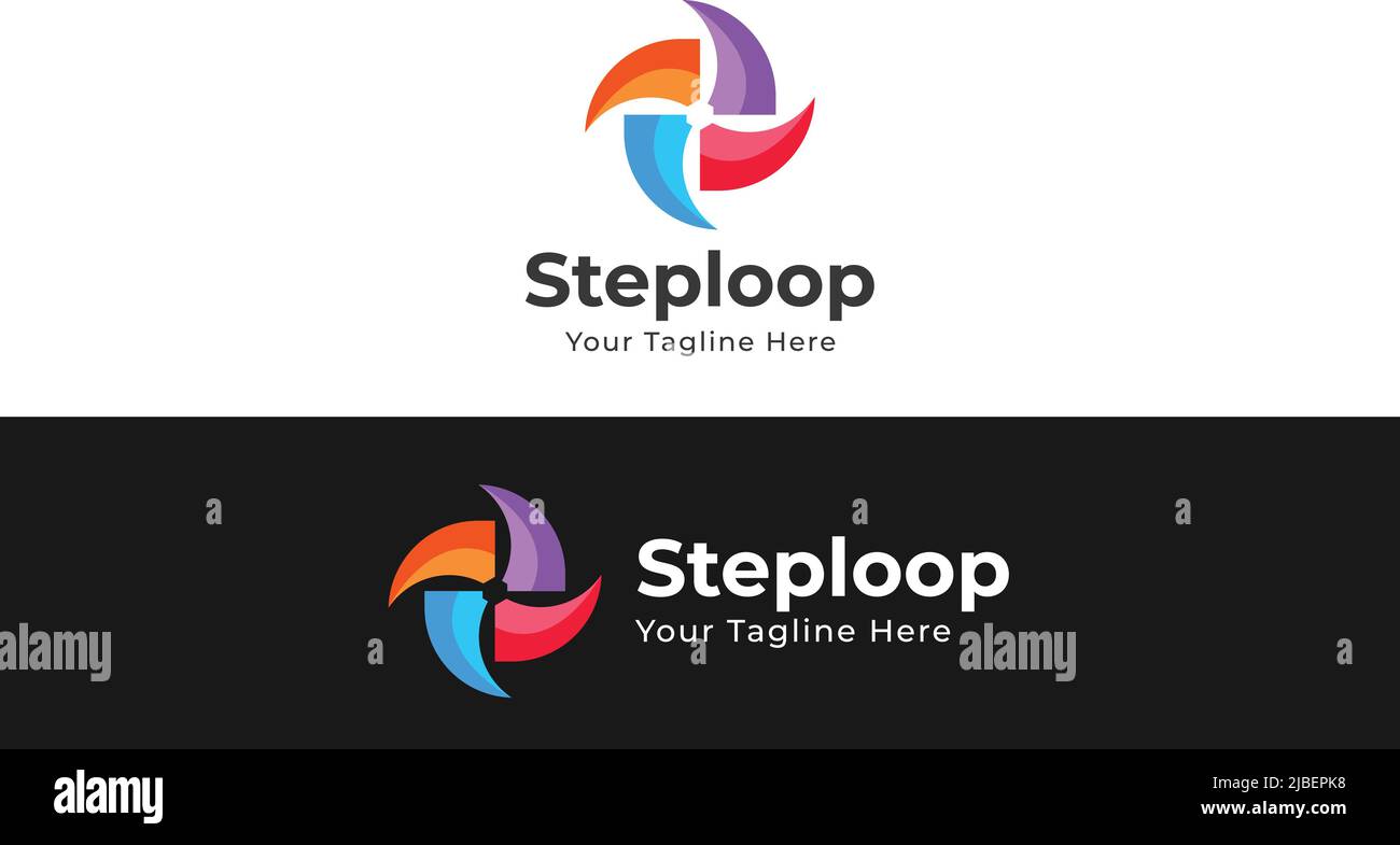 Colorful fan blades logo design vector icon Stock Vector Image & Art ...