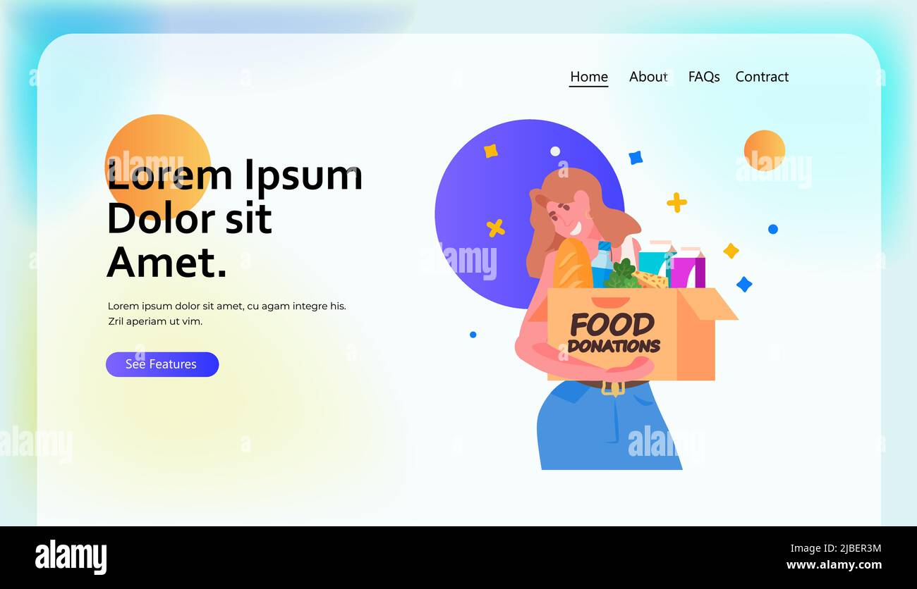 volunteer giving help boxes with food to refugee humanitarian aid ...