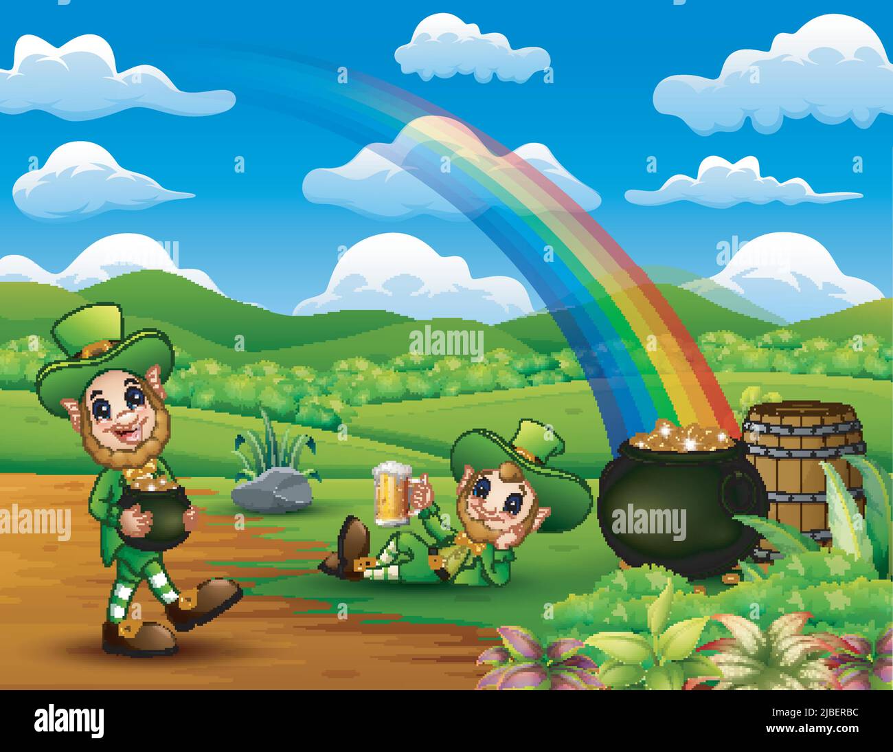 Boy holding daisy flowers Stock Vector Images - Alamy