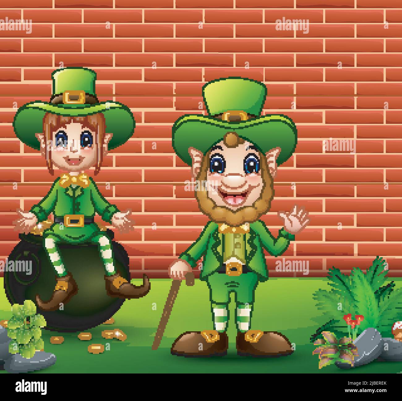 Brickwork garden Stock Vector Images - Alamy