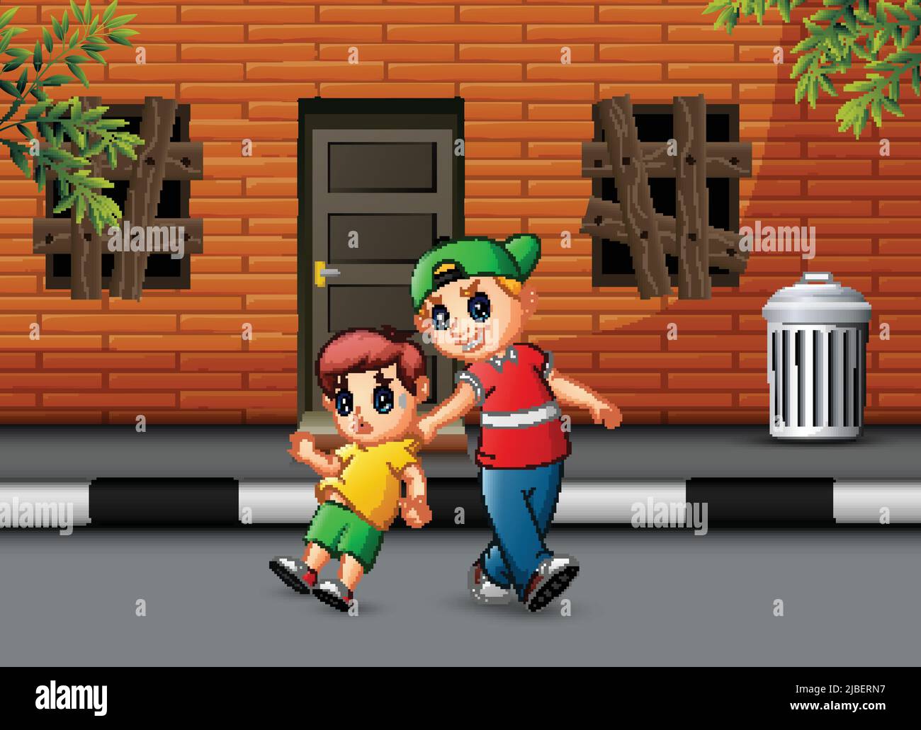 Children earthquake Stock Vector Images - Alamy