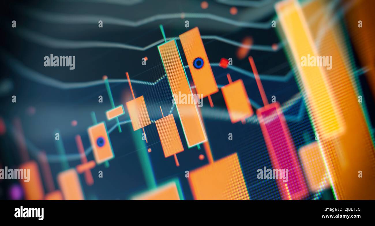 Professional technical analysis on the monitor of a computer ...