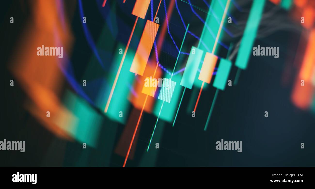 Professional technical analysis on the monitor of a computer ...