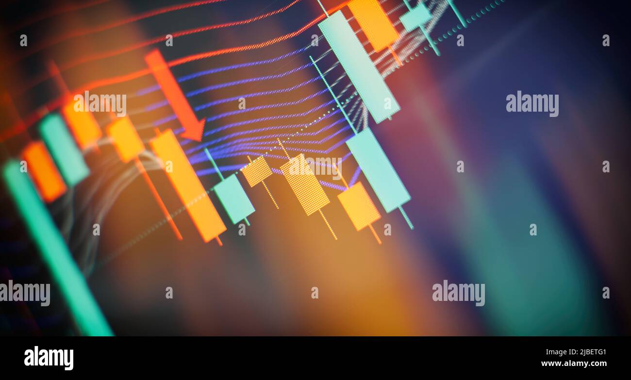 Professional technical analysis on the monitor of a computer ...