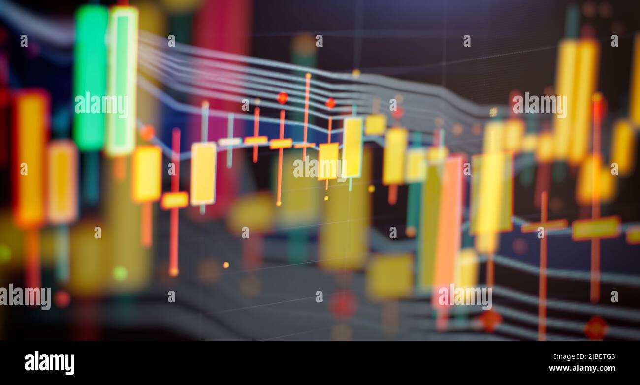 Trading graph in graphic concept with copyspace suitable for financial ...