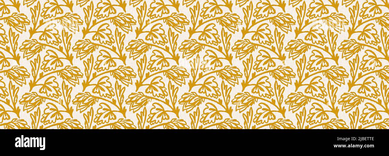 Gender neutral foliage leaf seamless raster border. Simple whimsical 2 ...