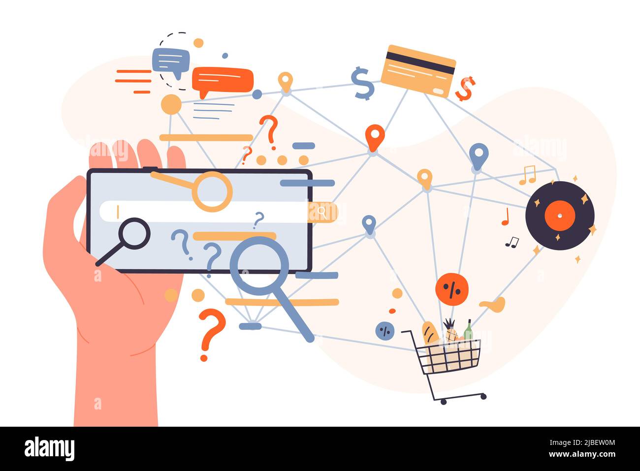 Online search service in internet browser of phone for finding ...