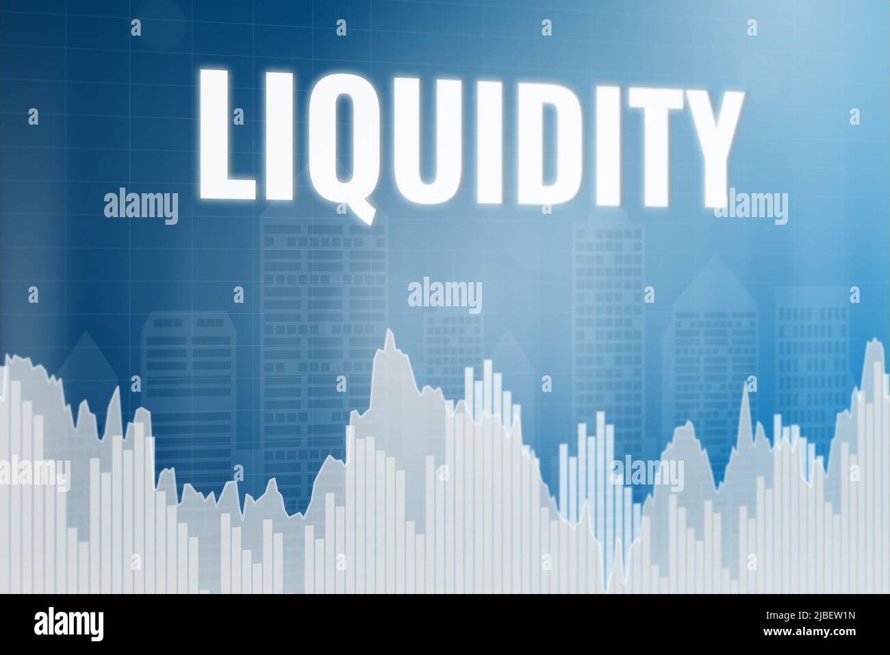 Financial term Liquidity on light blue background. 3D render. Soft ...