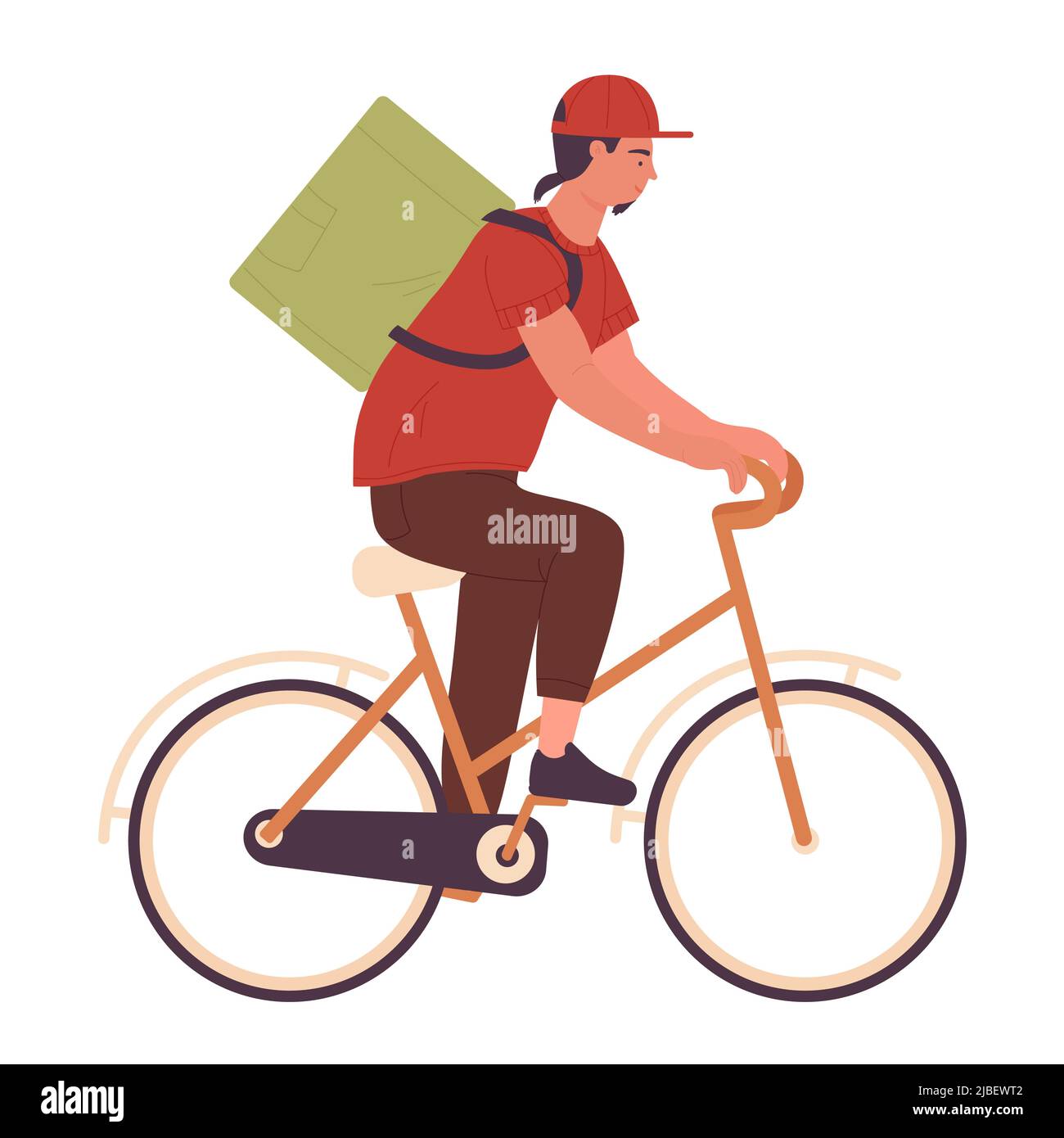 Delivery service courier on bicycle. Food express shipping, online ...